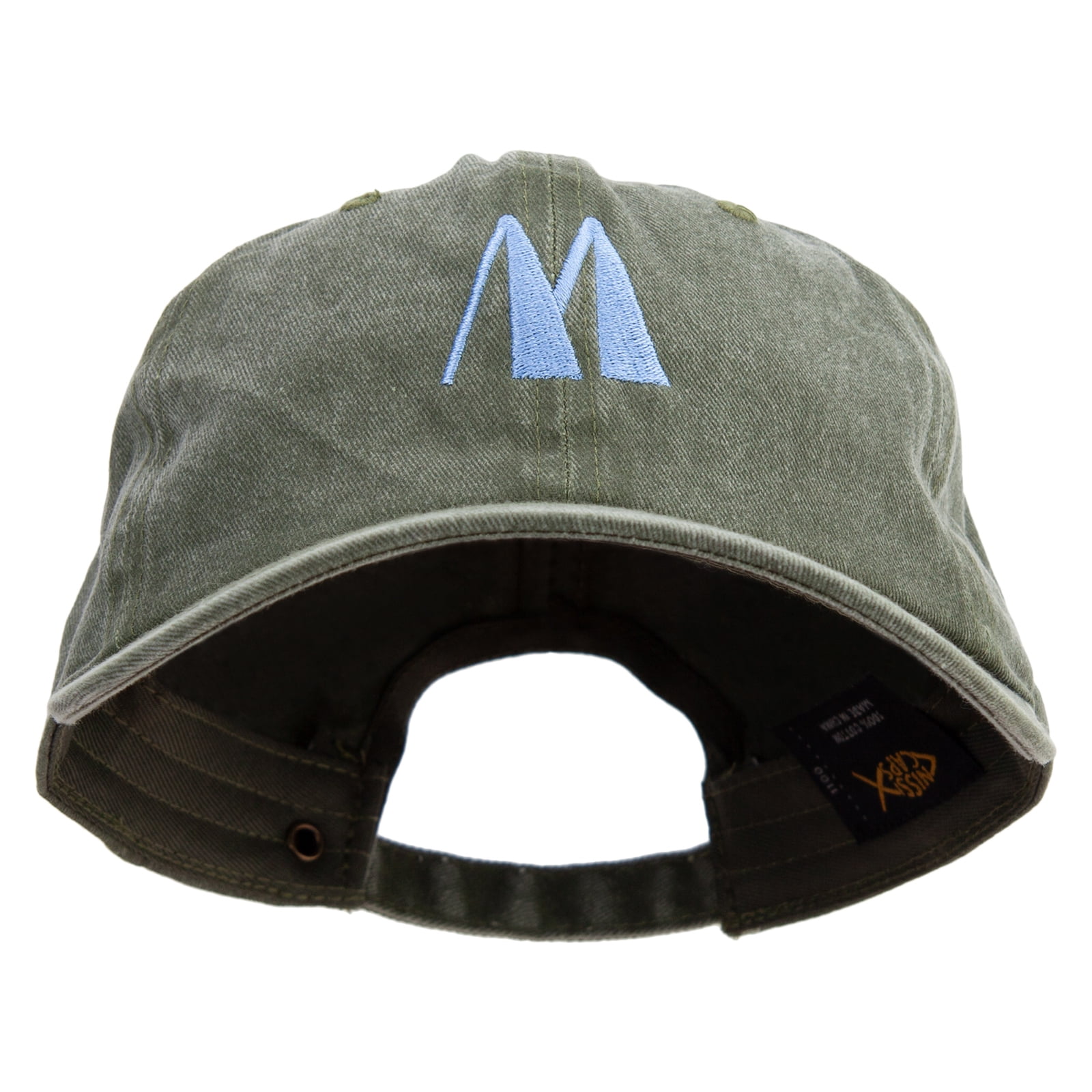 Artistic Letter M Cotton Twill Premium Pigment Dyed Cap - Olive OSFM ...