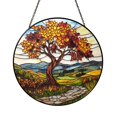 Artistic Life-Inspired Tree Stained Glass Style Suncatcher – Round ...
