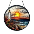 Artistic Lighthouse Sunset Glass Suncatcher – Decorative Window Art ...