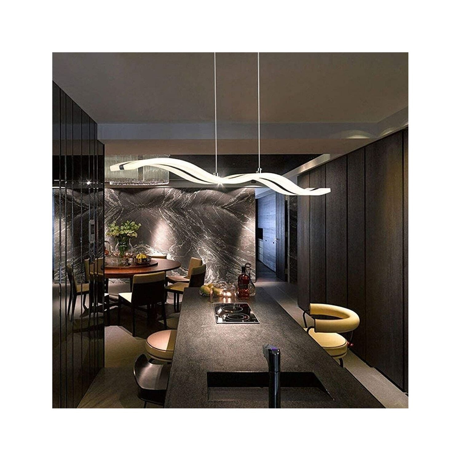 Artistic Lighting Chandelier Contemporary Art Pendant Light Wave White ...