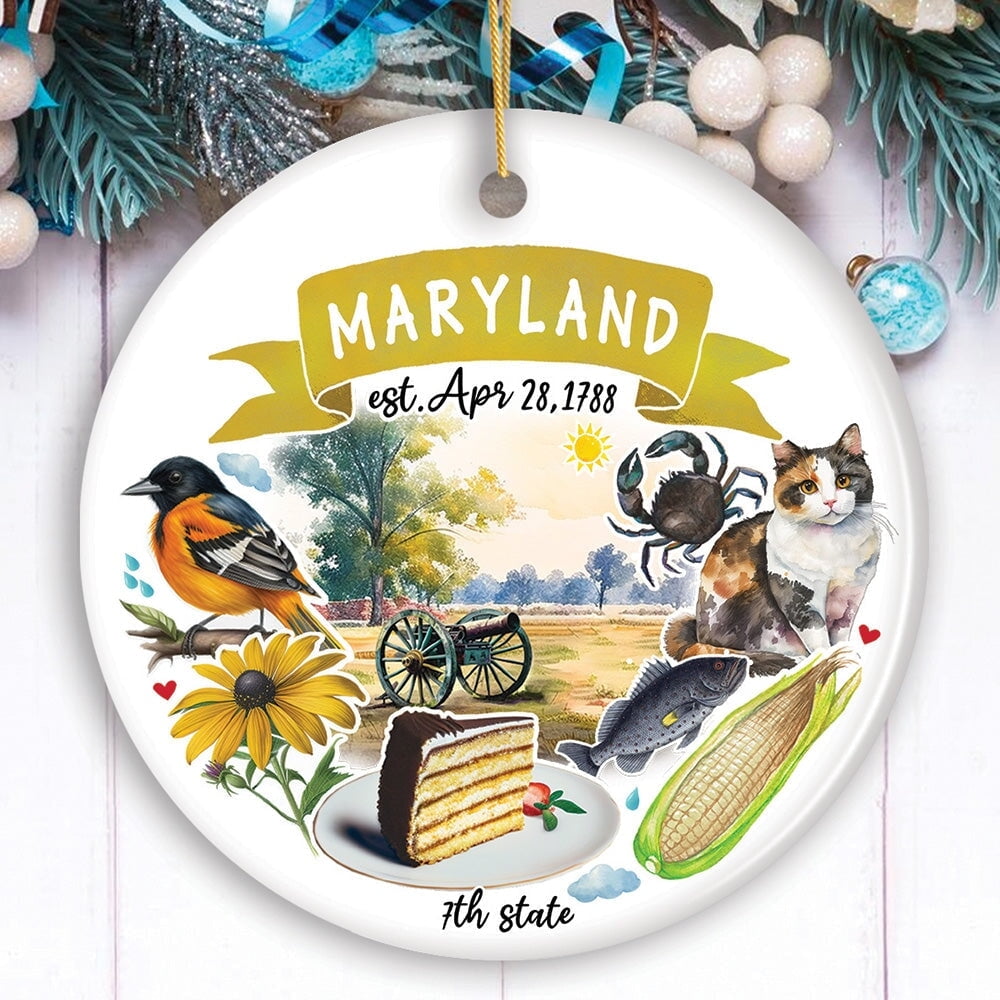 Artistic Maryland State Themes and Landmarks Christmas Ornament ...