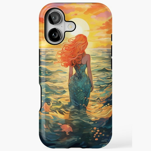 Artistic Mermaid Imagery One Ocean Theme Case with iPhone 17 to 11 Pro ...