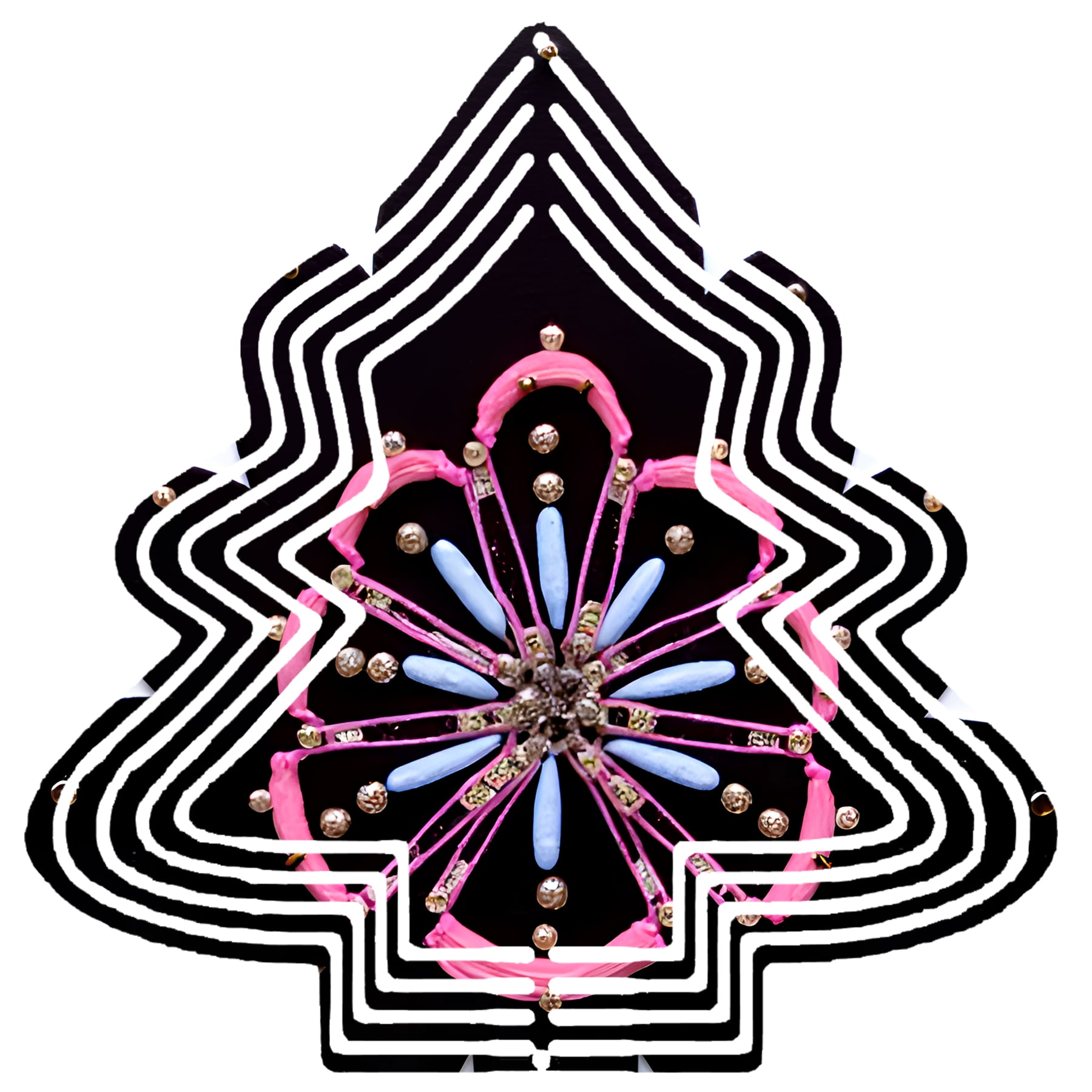 Artistic Metal Hanging Christmas Tree Wind Spinner - Decorative Garden ...