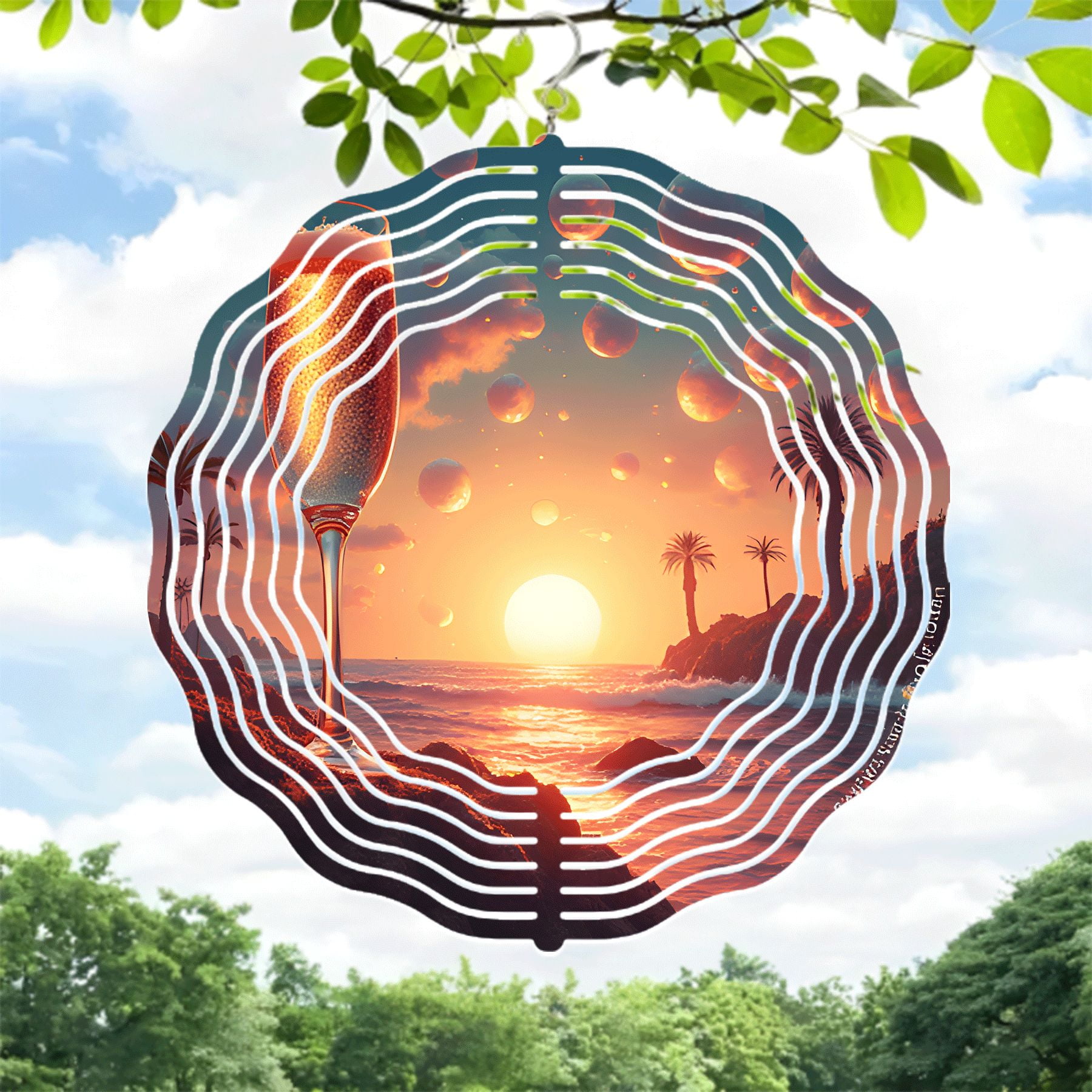 Artistic Metal Hanging Wind Spinners & Chimes - Celestial Pattern ...