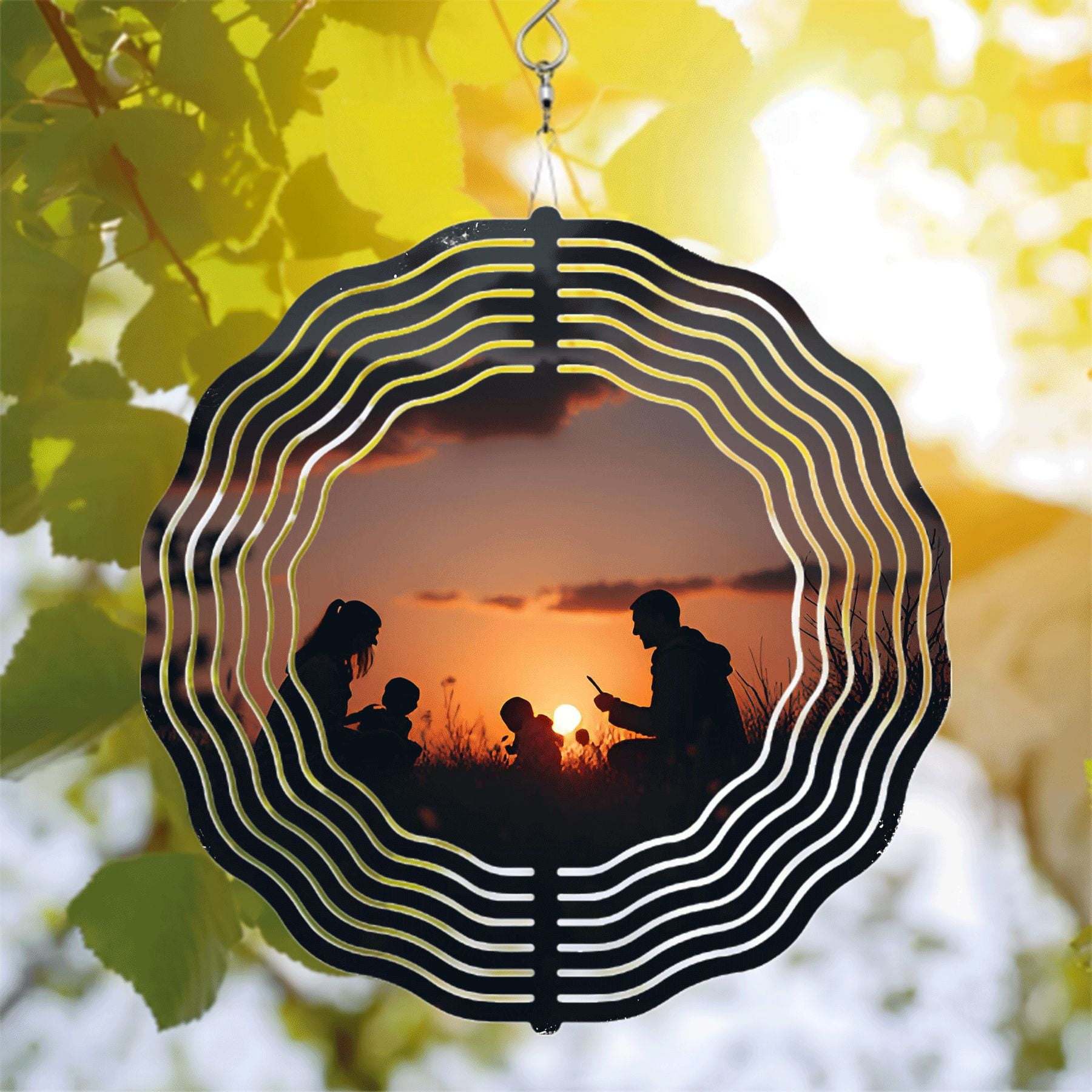 Artistic Metal Hanging Wind Spinners & Chimes - Concentric Circular ...