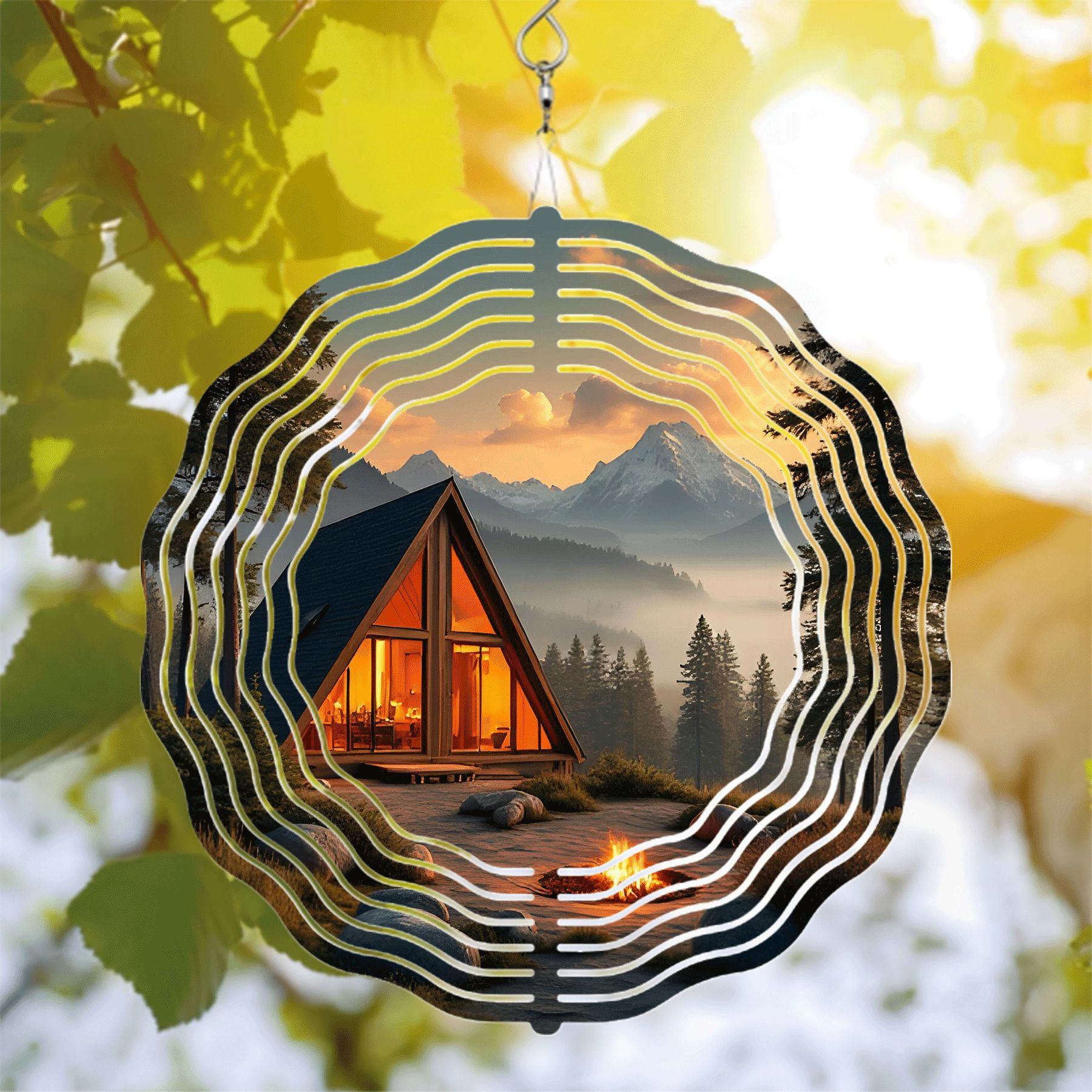 Artistic Metal Hanging Wind Spinners & Chimes - Modern Circular Design ...