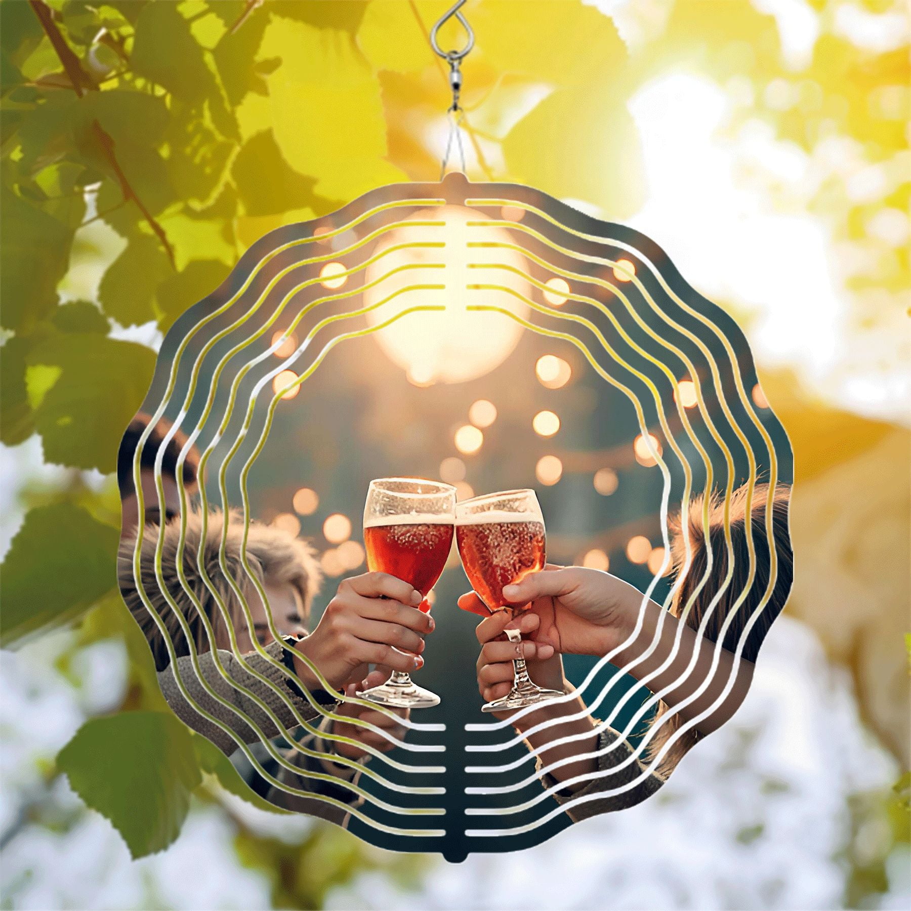 Artistic Metal Hanging Wind Spinners & Chimes - Modern Circular Design ...