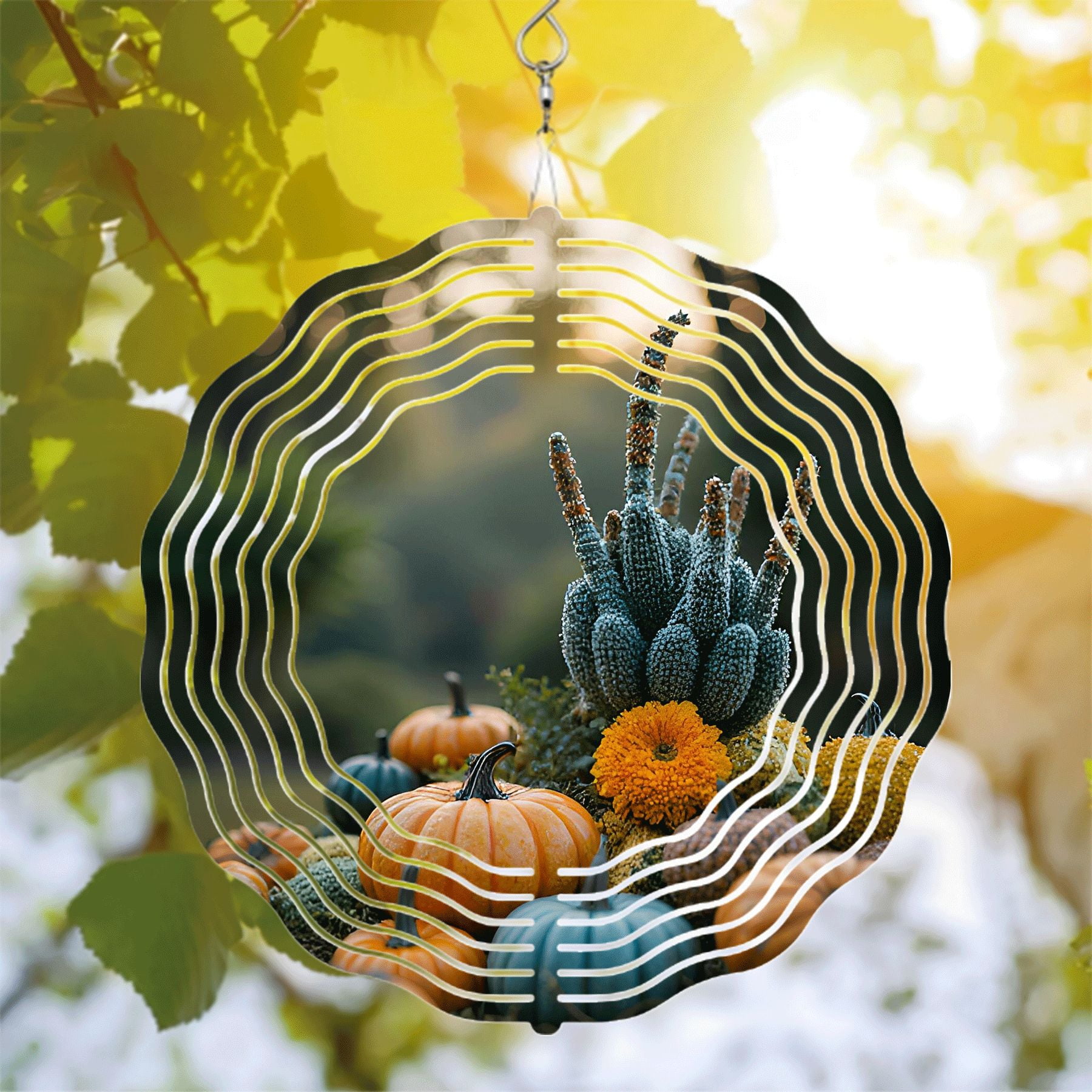 Artistic Metal Hanging Wind Spinners & Chimes - Modern Circular Design ...