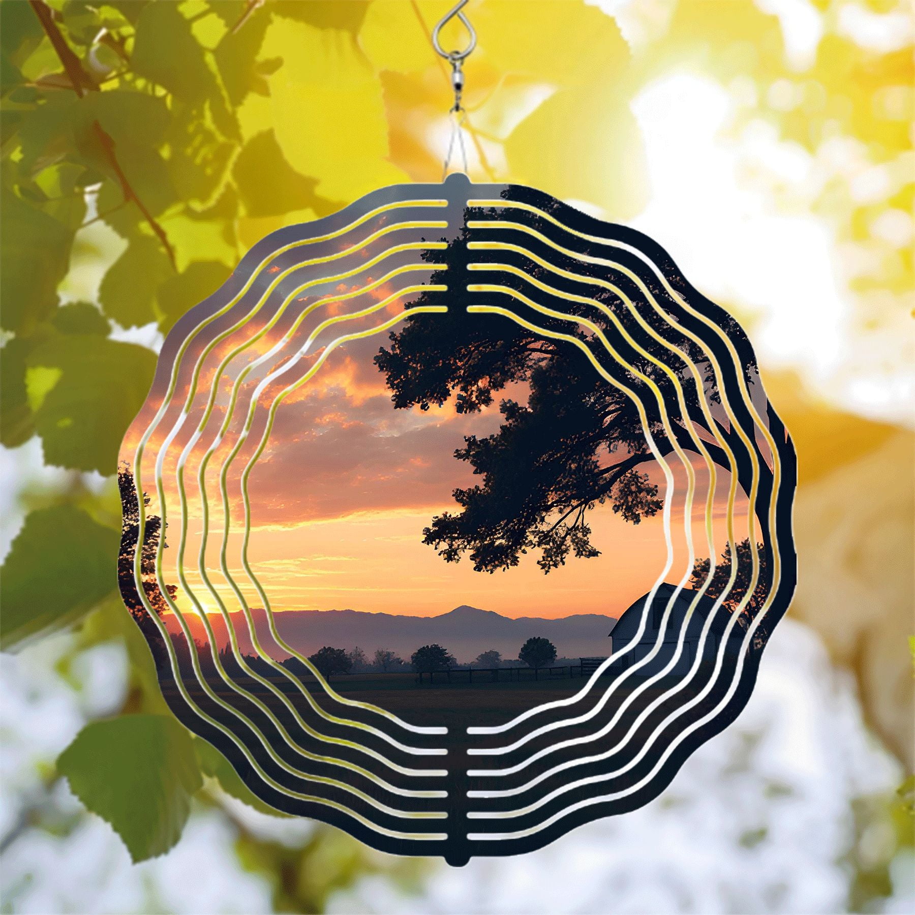 Artistic Metal Hanging Wind Spinners & Chimes - Modern Circular Pattern ...