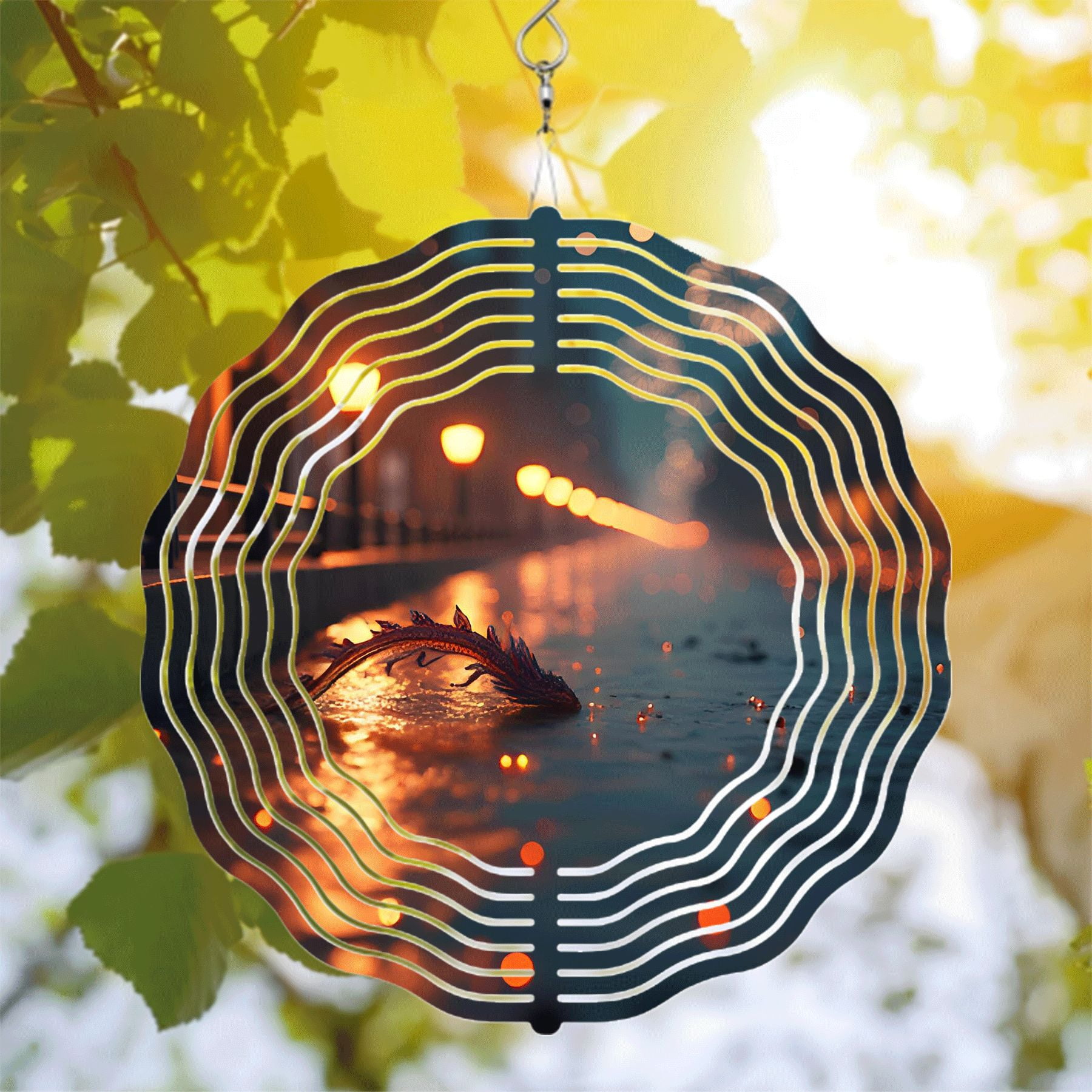 Artistic Metal Hanging Wind Spinners & Chimes - Modern Circular ...