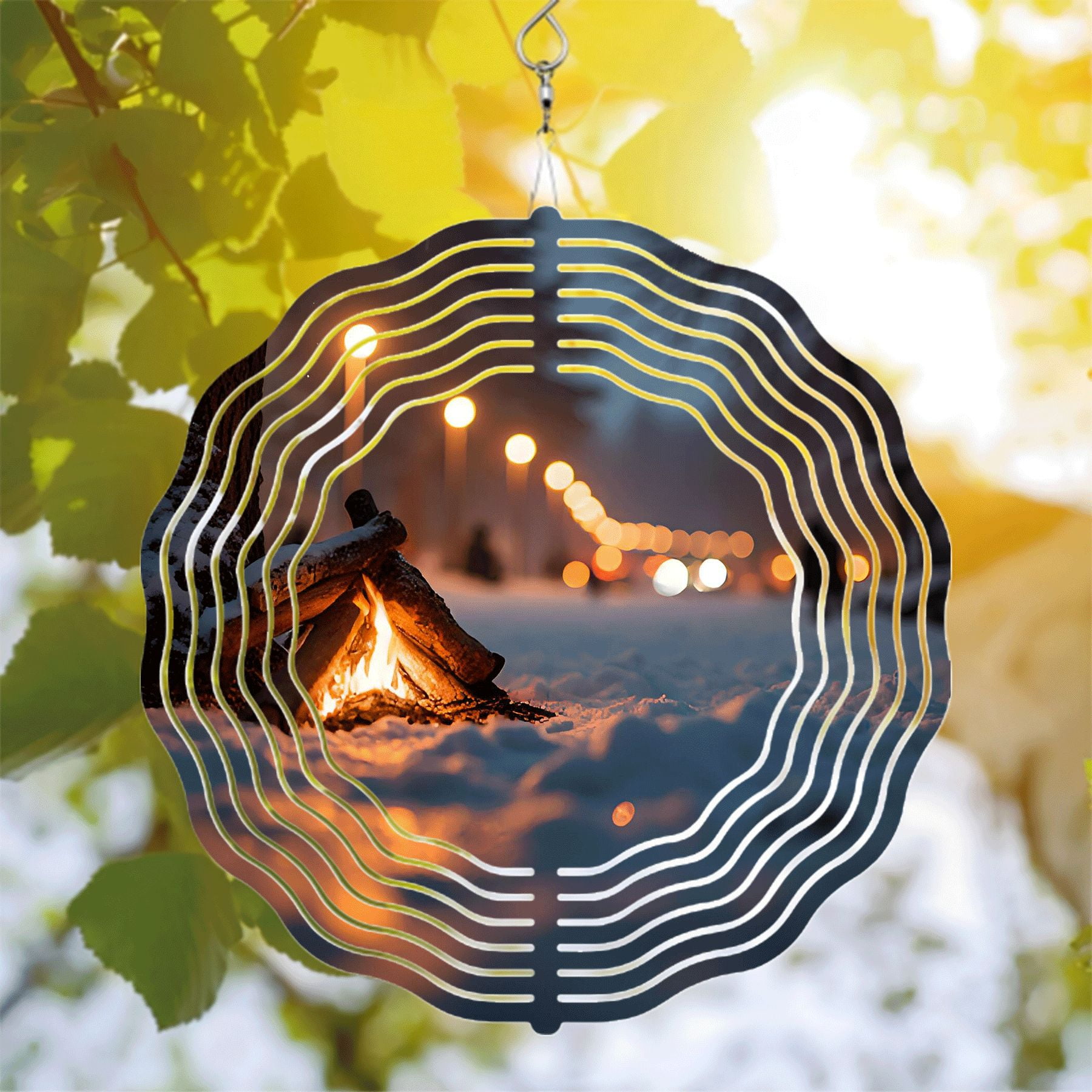 Artistic Metal Hanging Wind Spinners & Chimes - Modern Circular ...