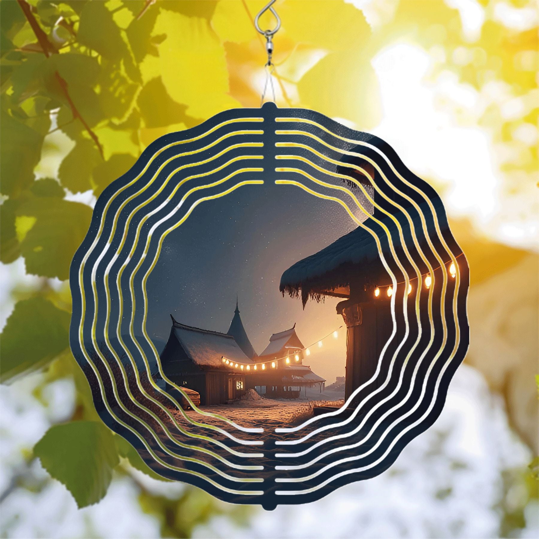 Artistic Metal Hanging Wind Spinners & Chimes - Modern Circular ...