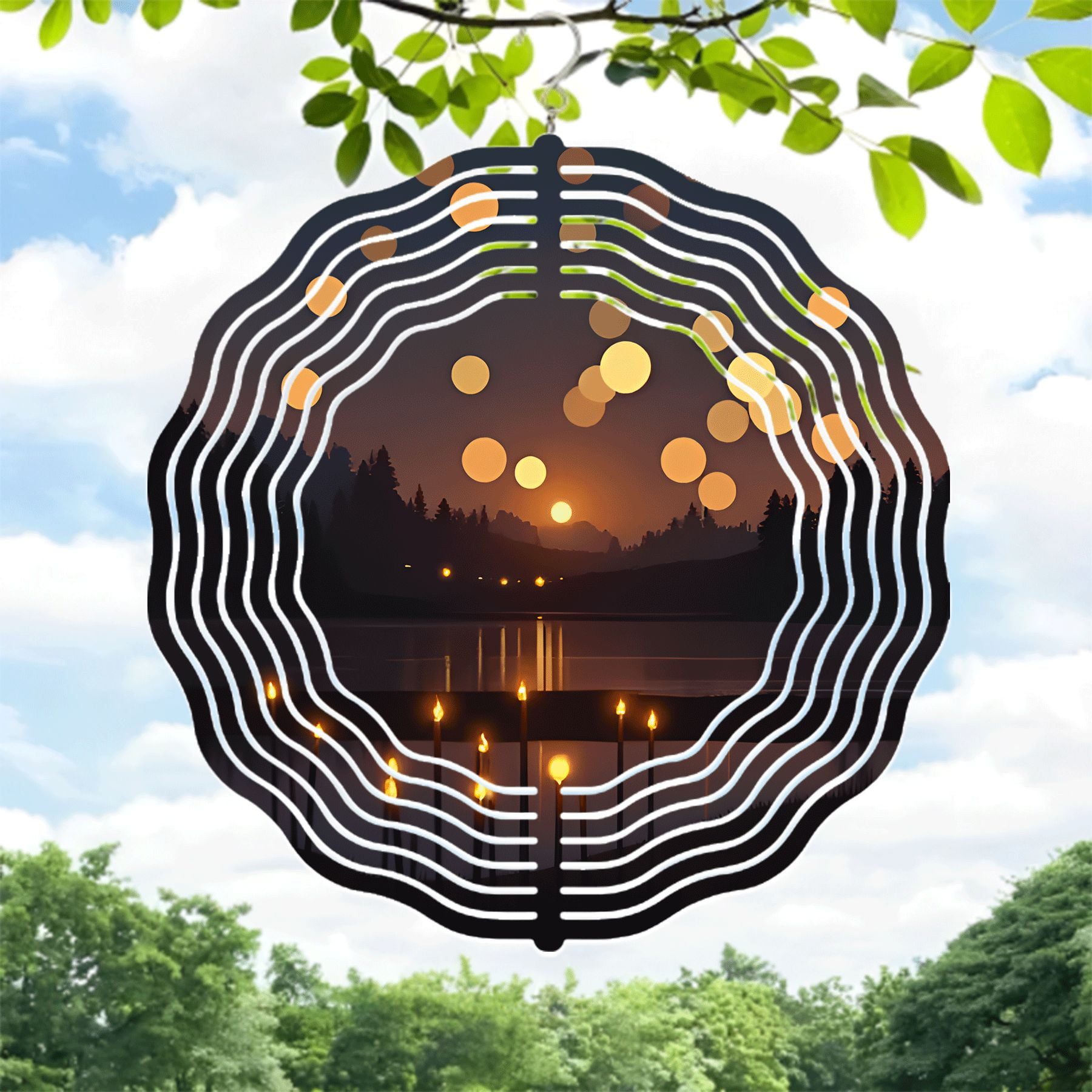 Artistic Metal Hanging Wind Spinners & Chimes - Modern Concentric ...