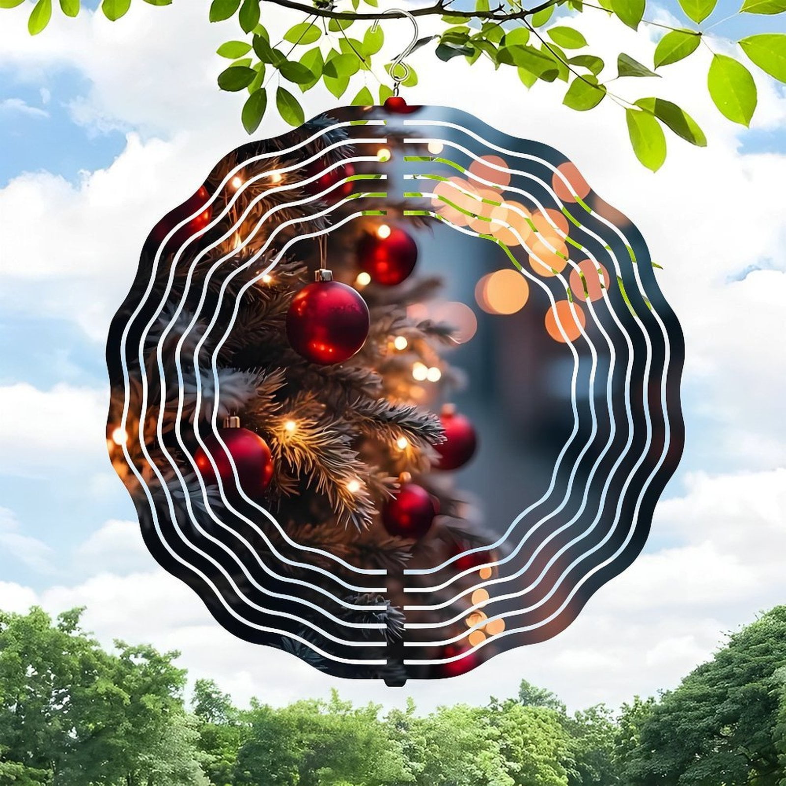 Artistic Metal Hanging Wind Spinners & Chimes - Modern Concentric Wave ...