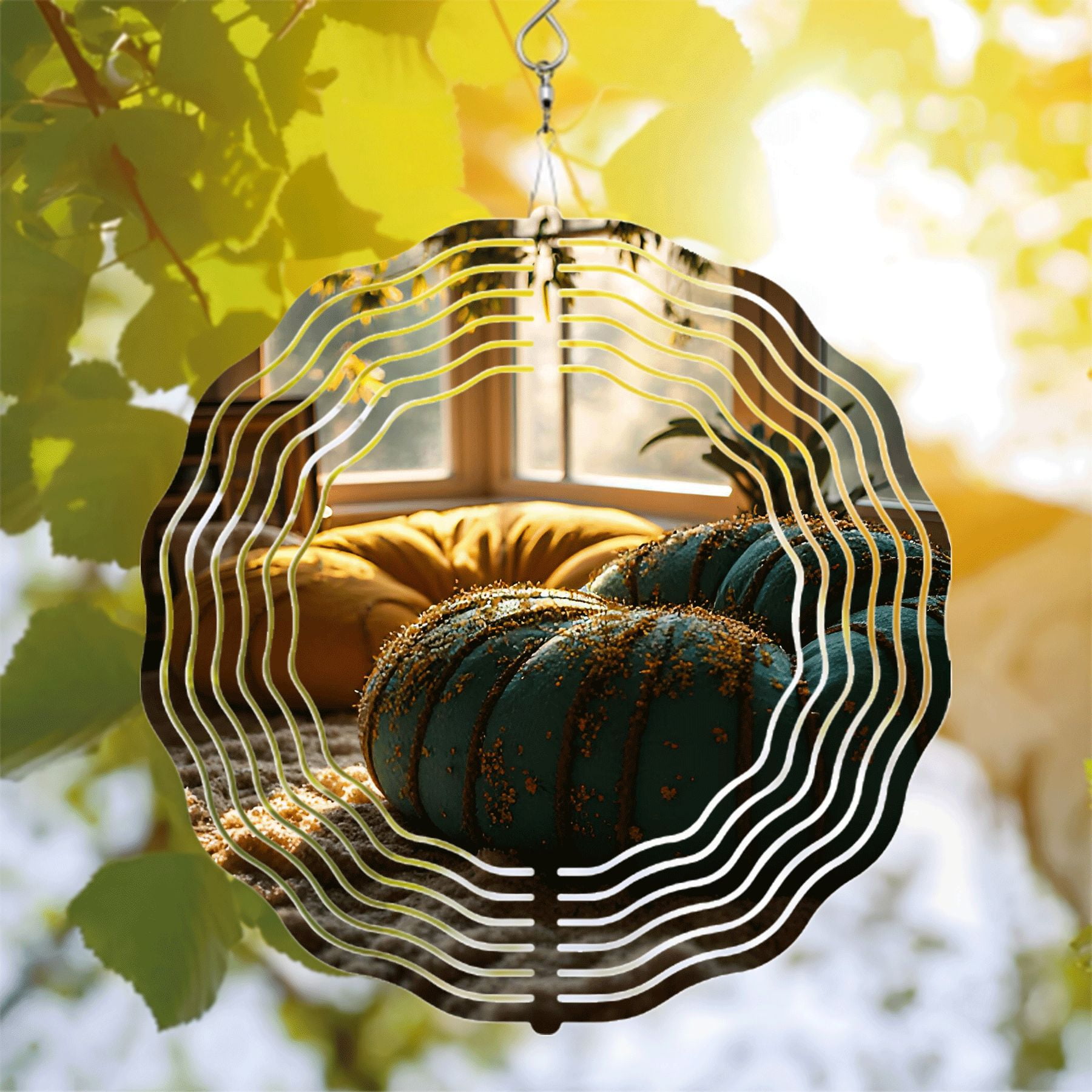 Artistic Metal Hanging Wind Spinners & Chimes - Unique Circular Pattern ...