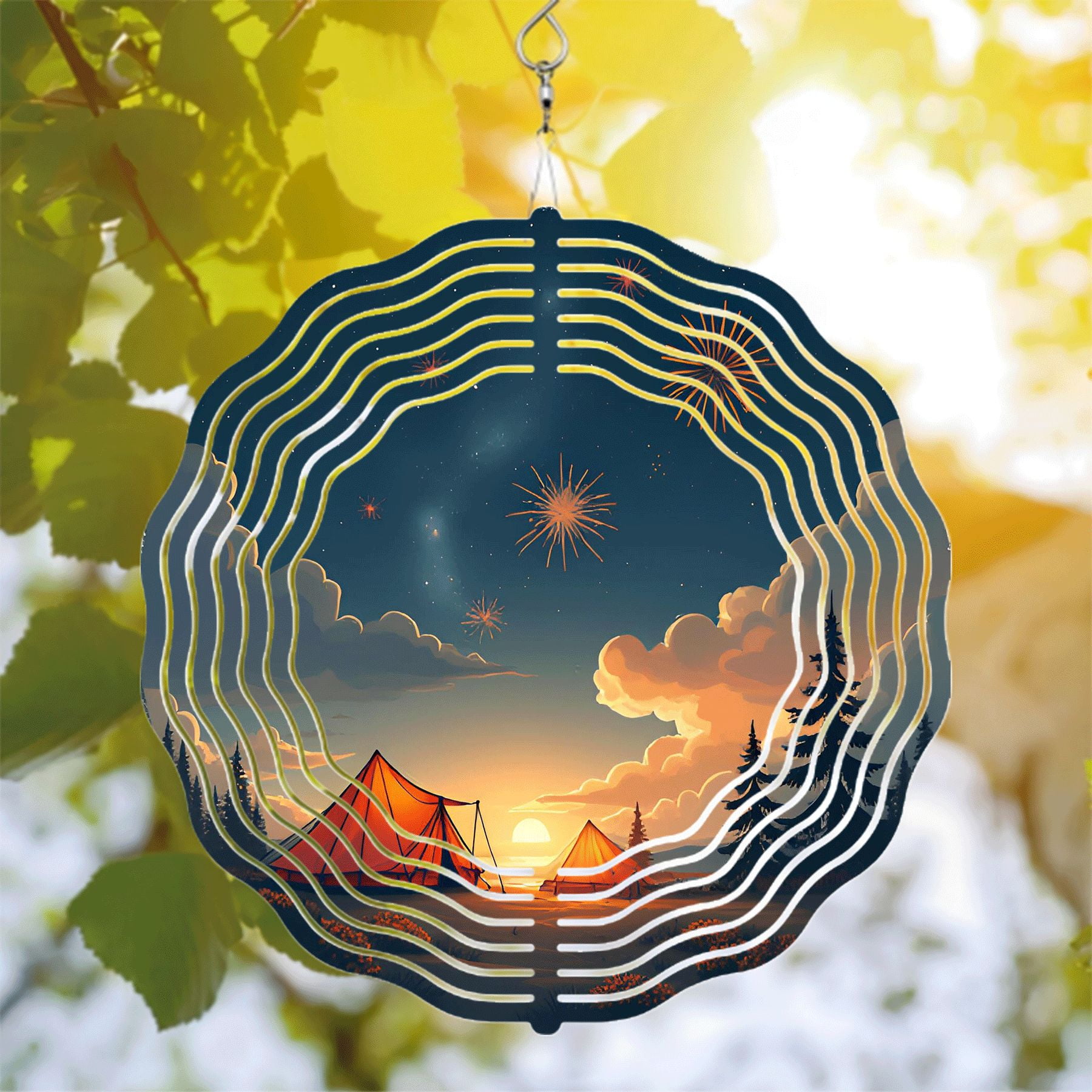 Artistic Metal Hanging Wind Spinners & Chimes - Unique Concentric ...