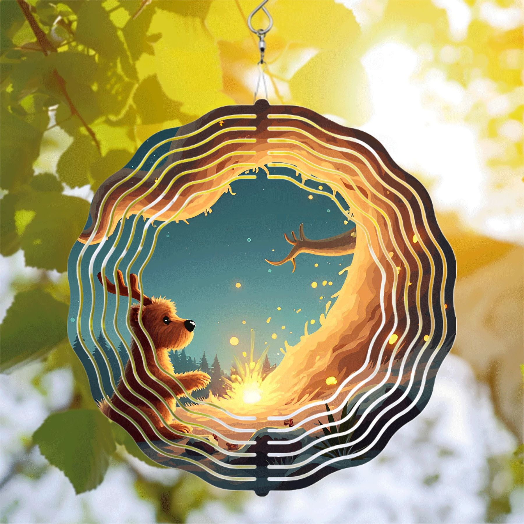 Artistic Metal Hanging Wind Spinners & Chimes - Unique Concentric ...