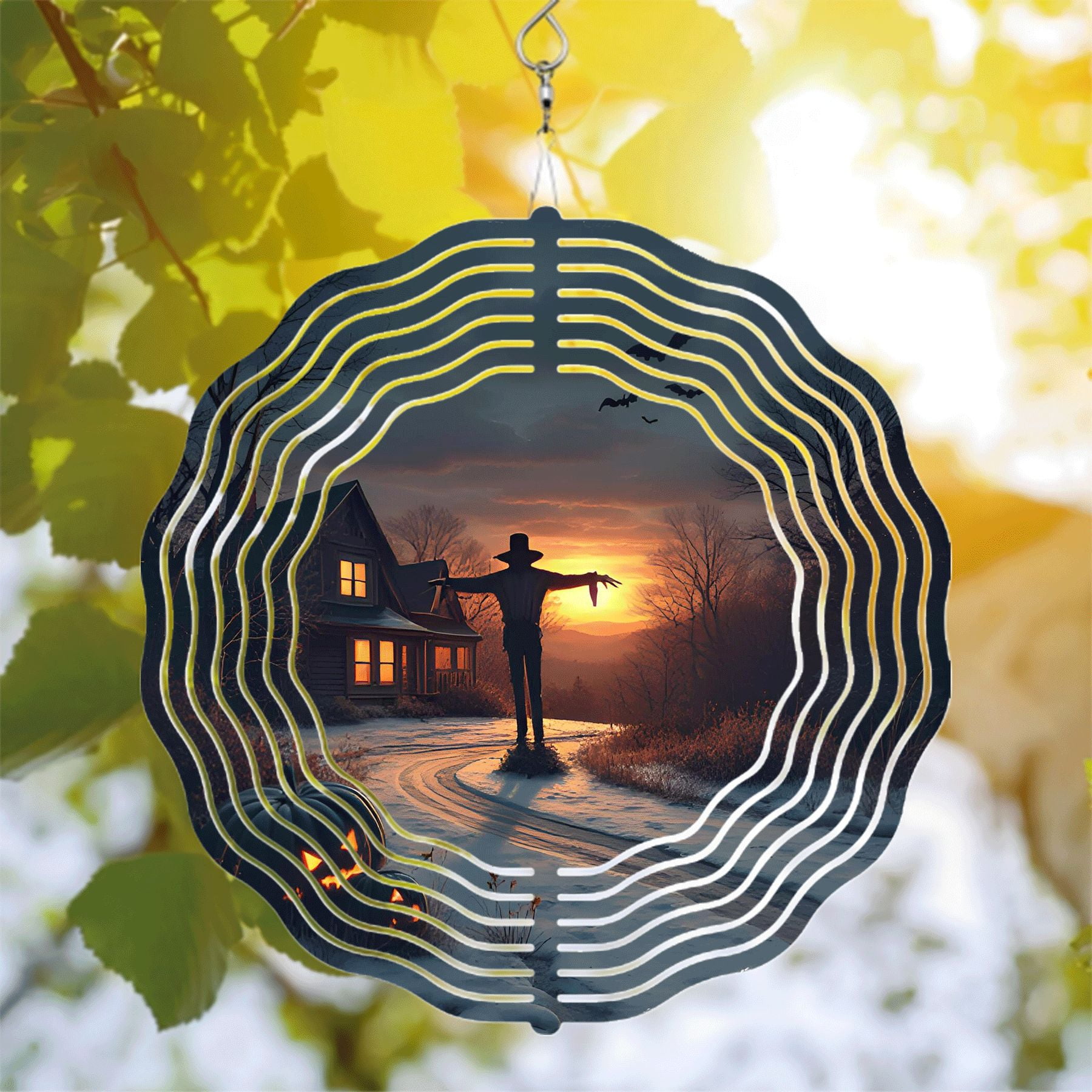 Artistic Metal Hanging Wind Spinners & Chimes - Unique Concentric ...