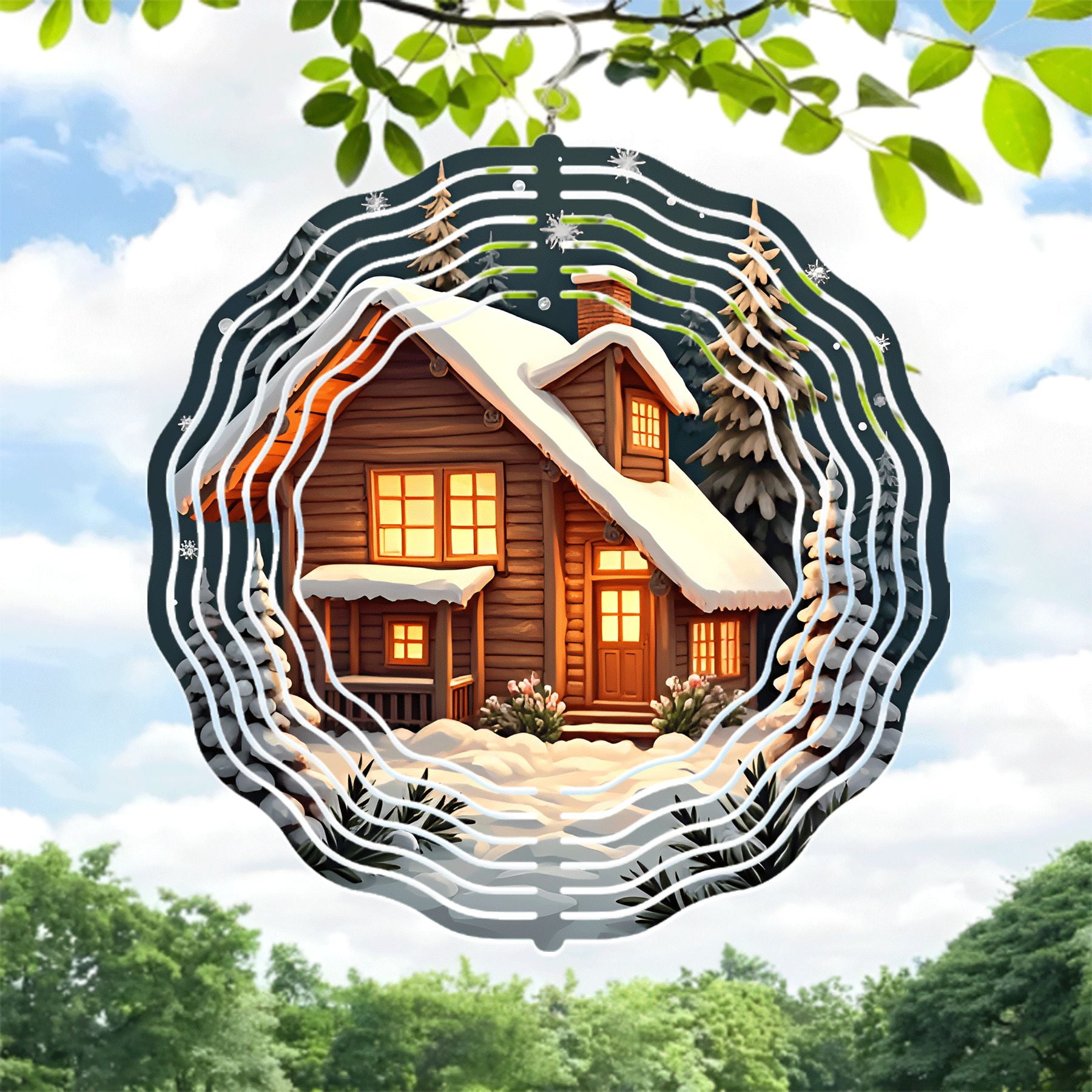 Artistic Metal Hanging Wind Spinners - Unique Concentric Ring Design ...