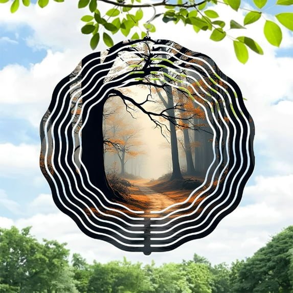 Artistic Metal Hanging Wind Spinners with Concentric Circular Patterns ...