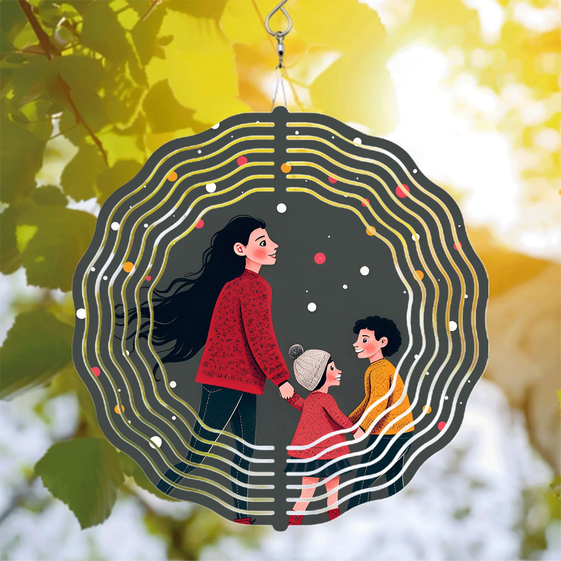 Artistic Metal Hanging Wind Spinners with Dynamic Concentric Circle ...