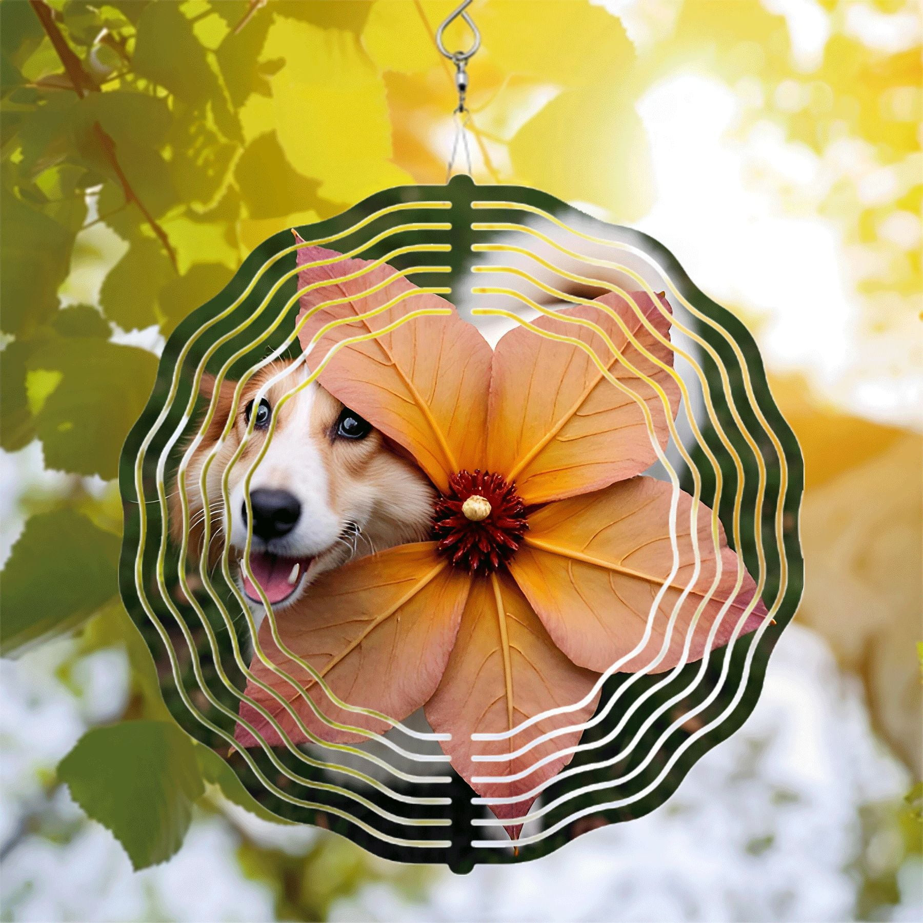 Artistic Metal Hanging Wind Spinners with Modern Circular Pattern ...