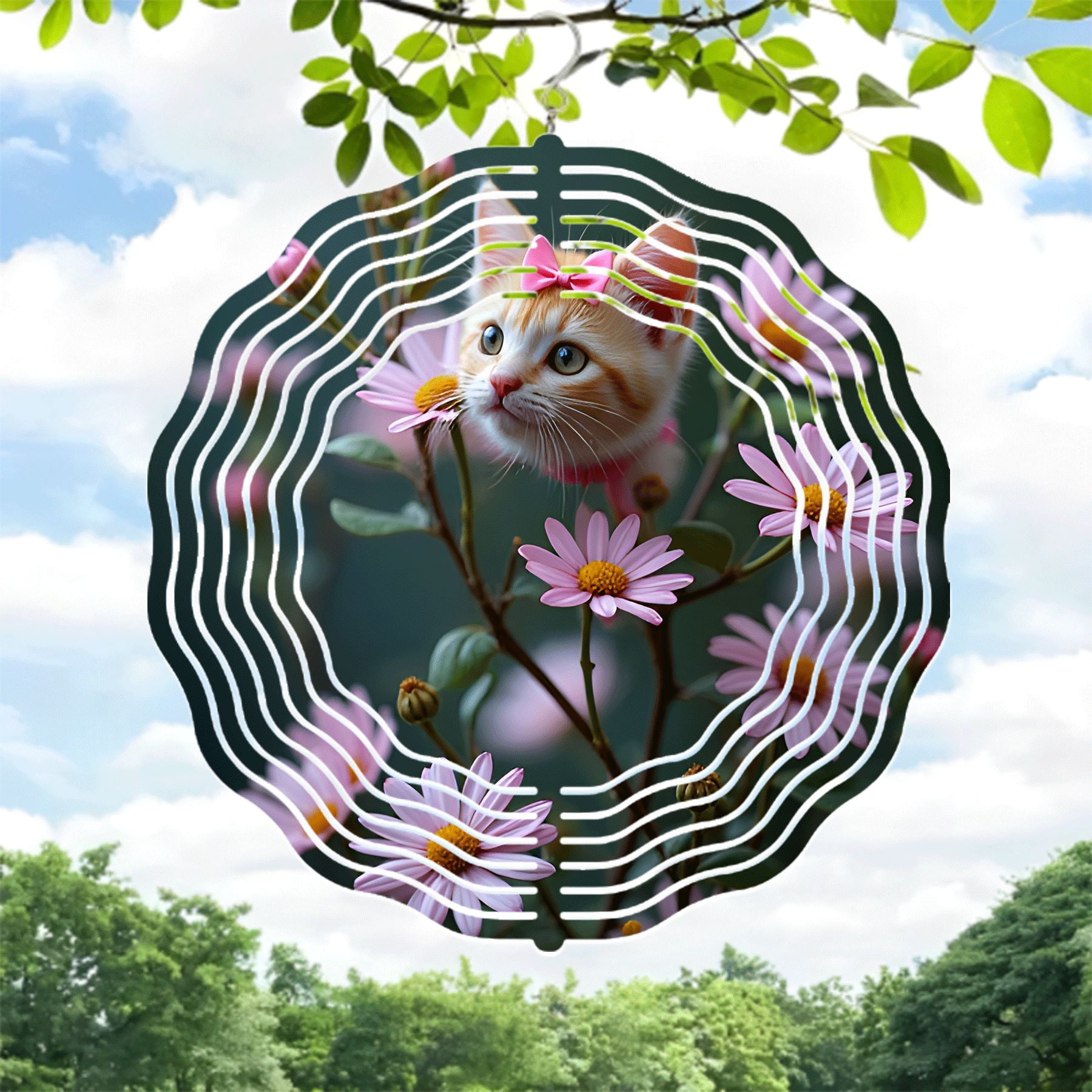 Artistic Metal Hanging Wind Spinners with Modern Concentric Patterns ...