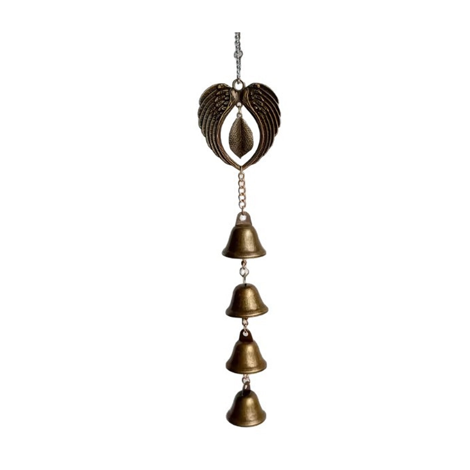 Artistic Metal Heart Wing Wind Bells with Clear Bells Sound and ...