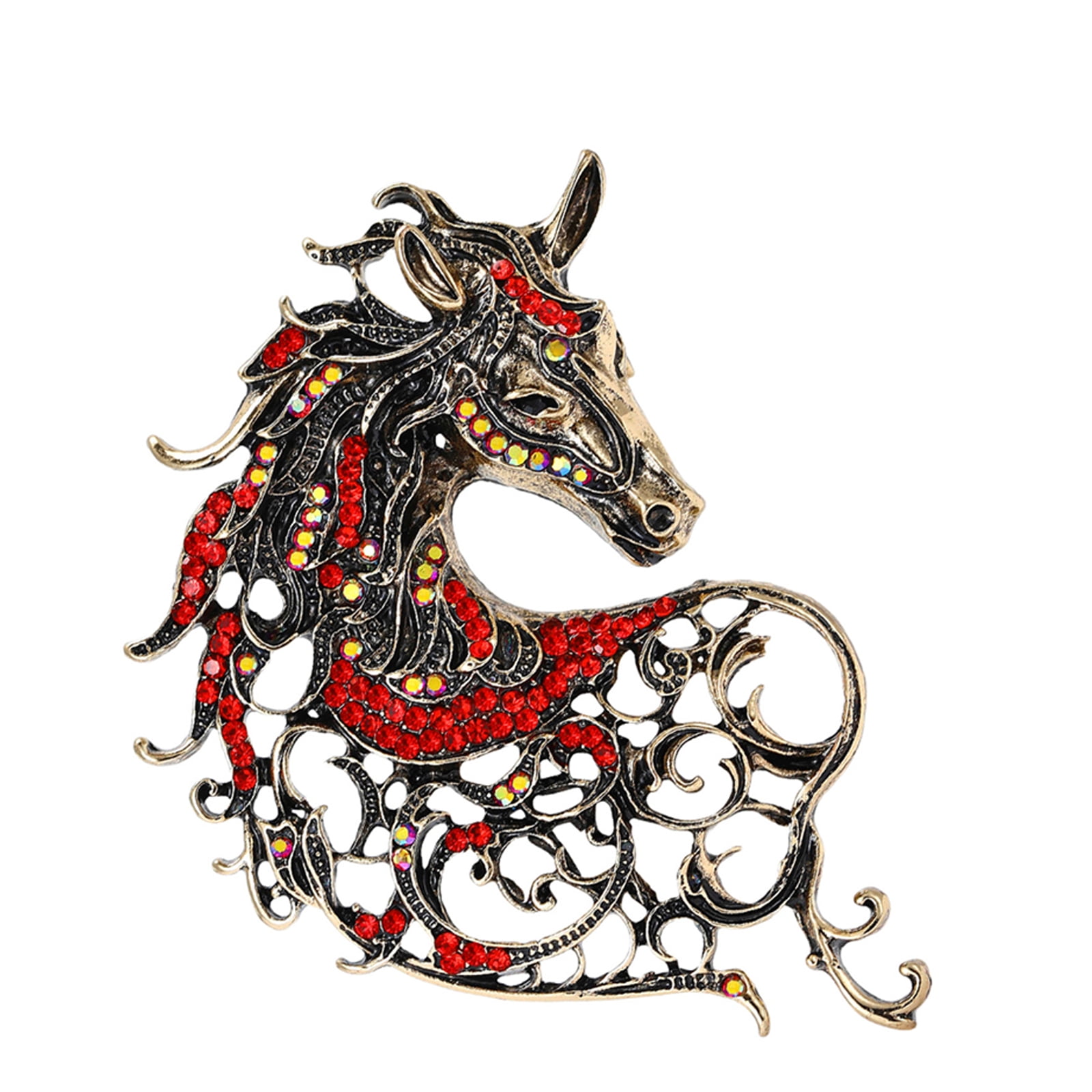 Artistic Metal Horse Brooch Handcrafted Detail Corsage Pin Daily Wear ...