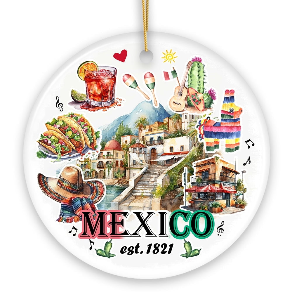 Artistic Mexico Landmarks and Natural Wonders Ornament, Mexican ...