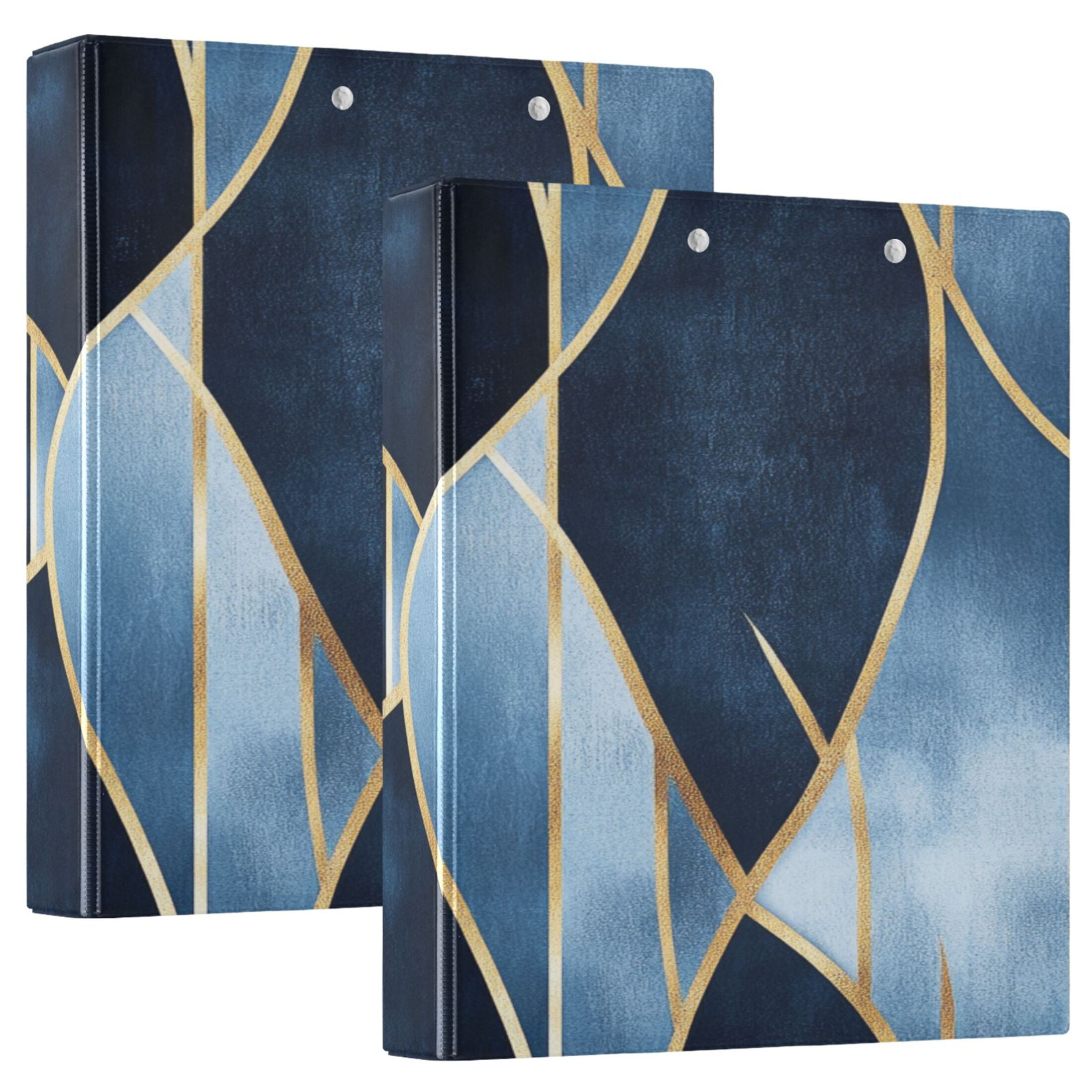 Artistic Minimalist Design 12.4x10.6in PVC Round Ring Binders, 2-Pack ...
