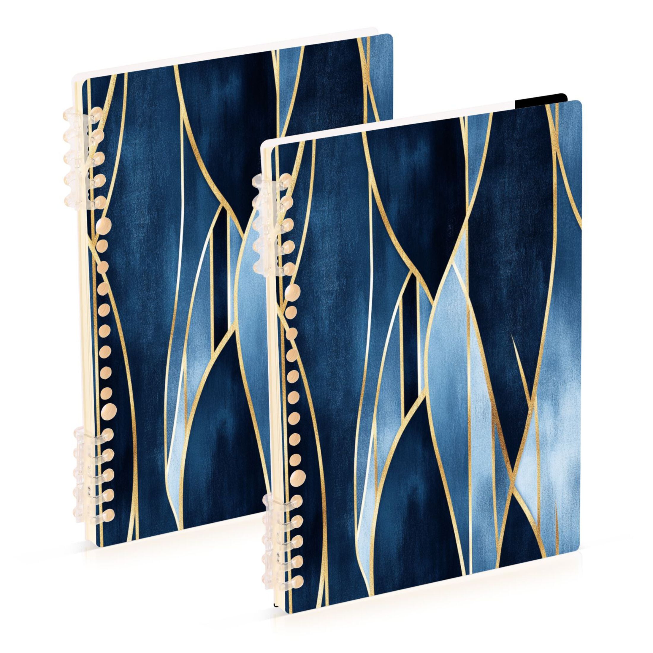 Artistic Minimalist Design 2-Piece A5 PP Notebooks, Adjustable Rings ...