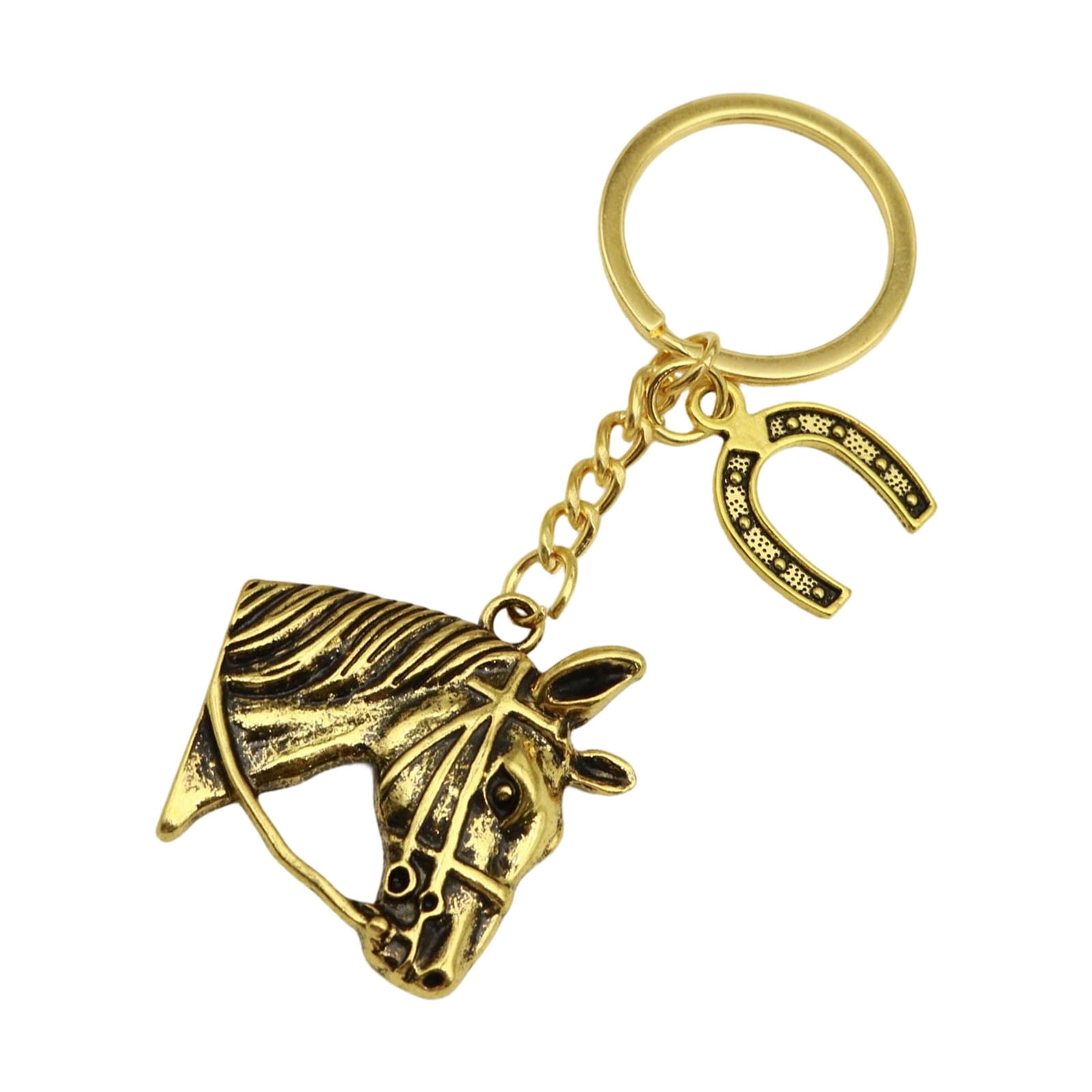 Artistic Minimalist Metal Horse Head Keychain Metal Key Holder Rusts ...