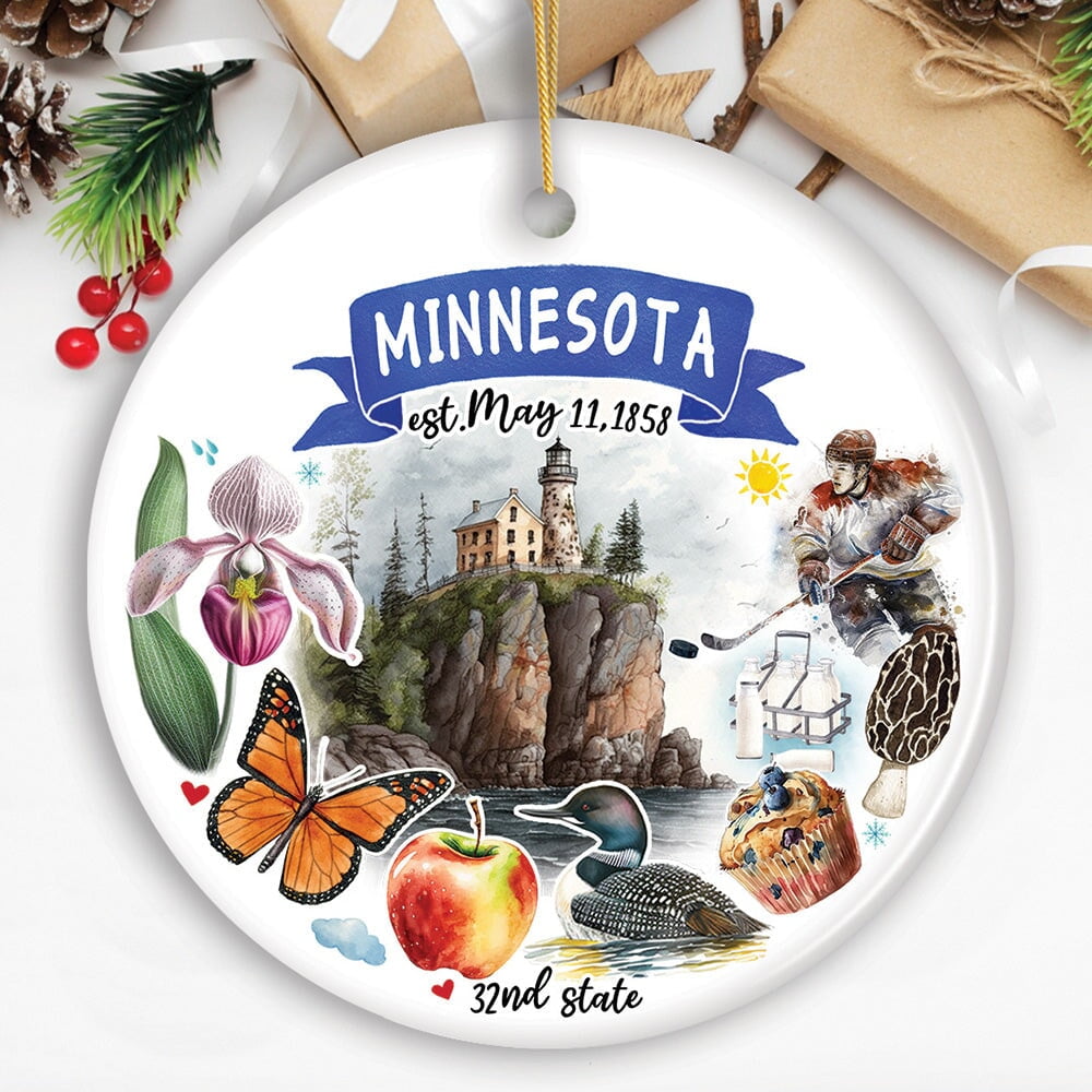 Artistic Minnesota State Themes and Landmarks Christmas Ornament ...