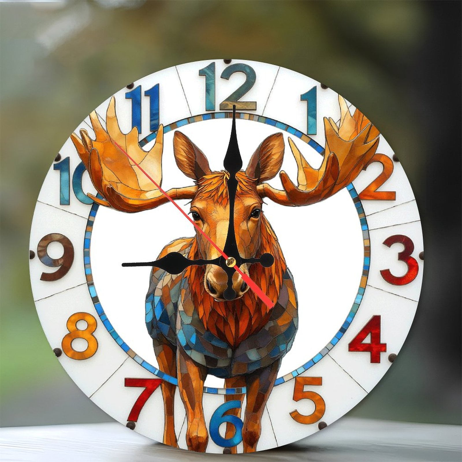 Artistic Moose Wall Clock Decorative Functional Timepiece 10-Inch ...