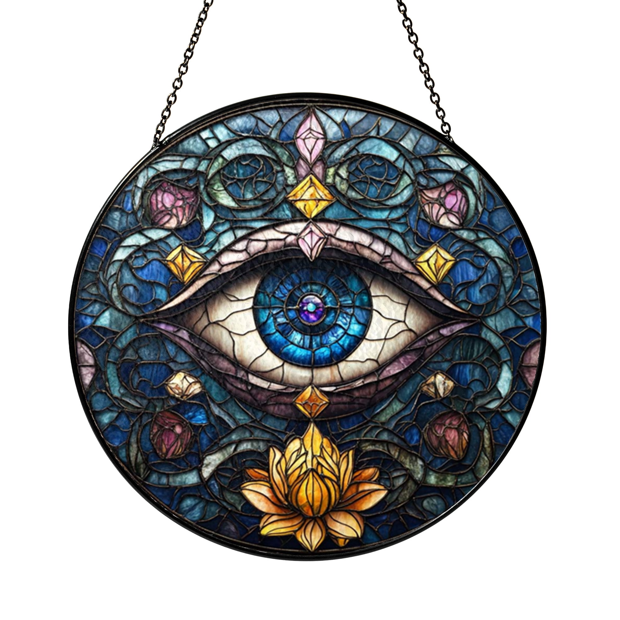Artistic Mushroom Window Hanging – Stained Glass Style Decorative Art ...