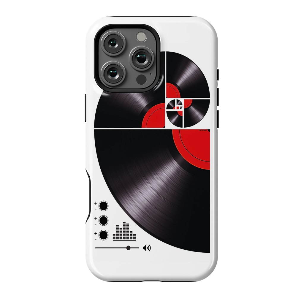 Artistic Music Fibonacci Spiral Vinyl Phone Case for iPhone 12 to 17 ...