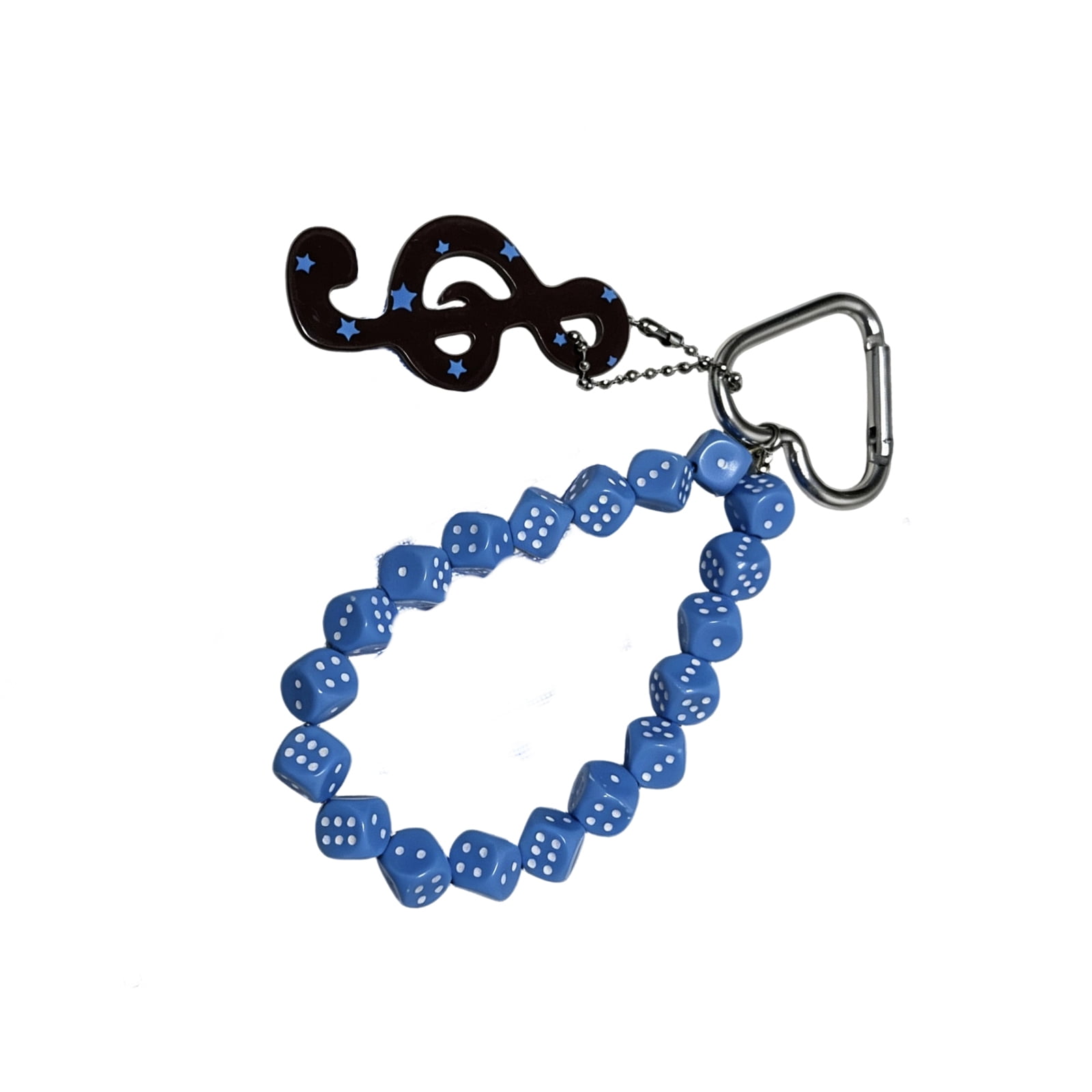 Artistic Musical Note Beaded Keychain With Dices Charm Trendy Phone ...