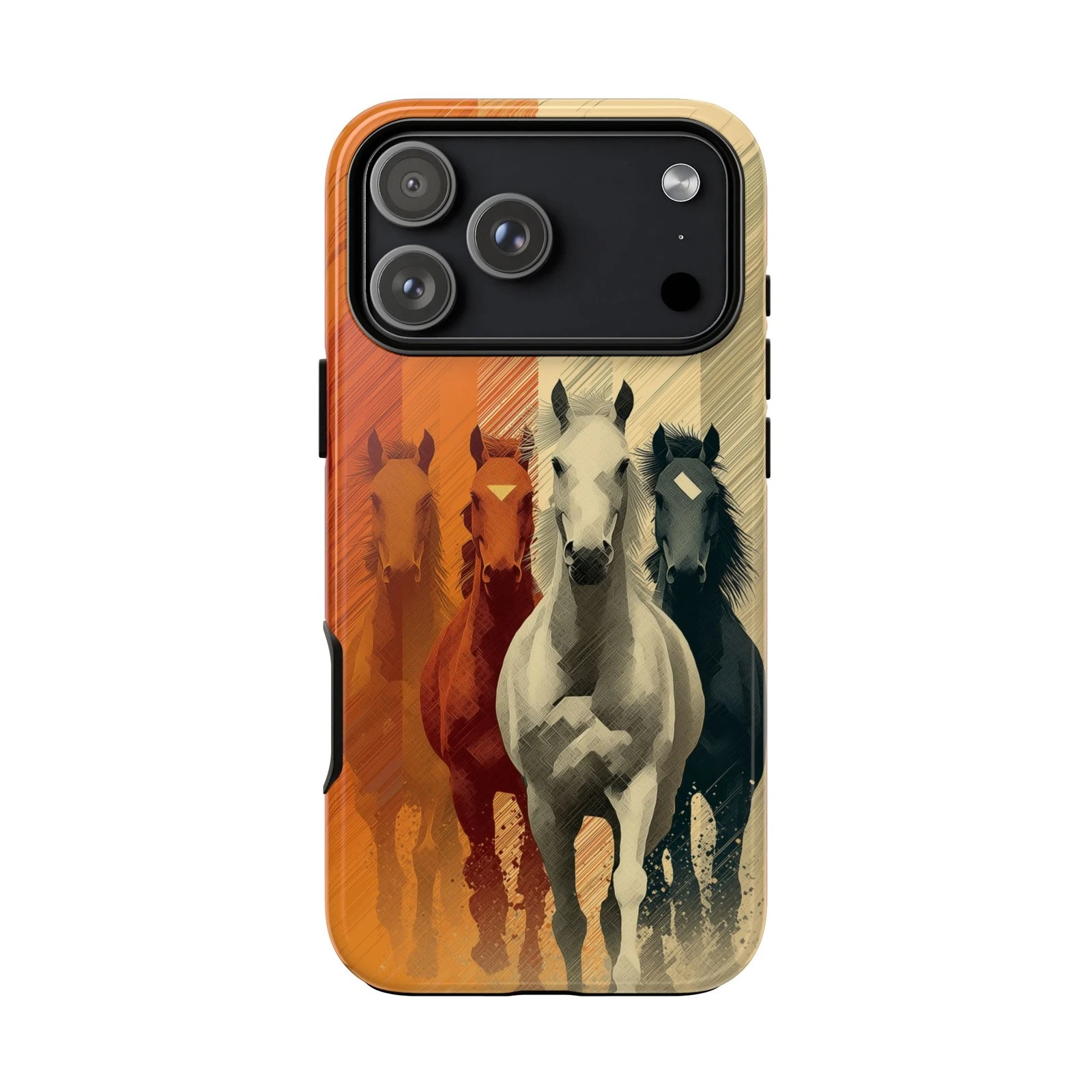 Artistic Mustang Horse Vector Phone Case for iPhone Case 17 to 11 Pro ...