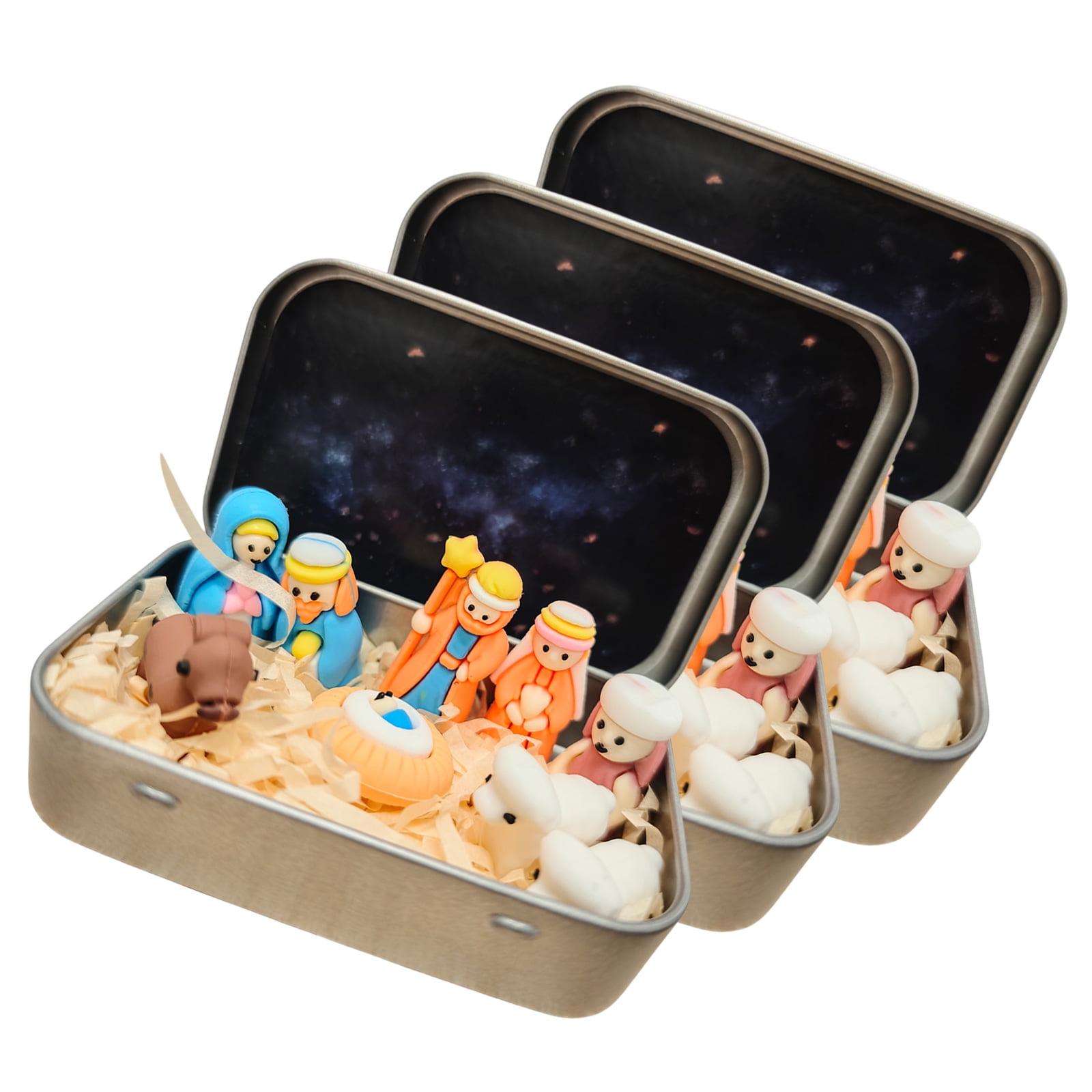 Artistic Nativity Scene in a Box Handmade Holiday Decoration With ...