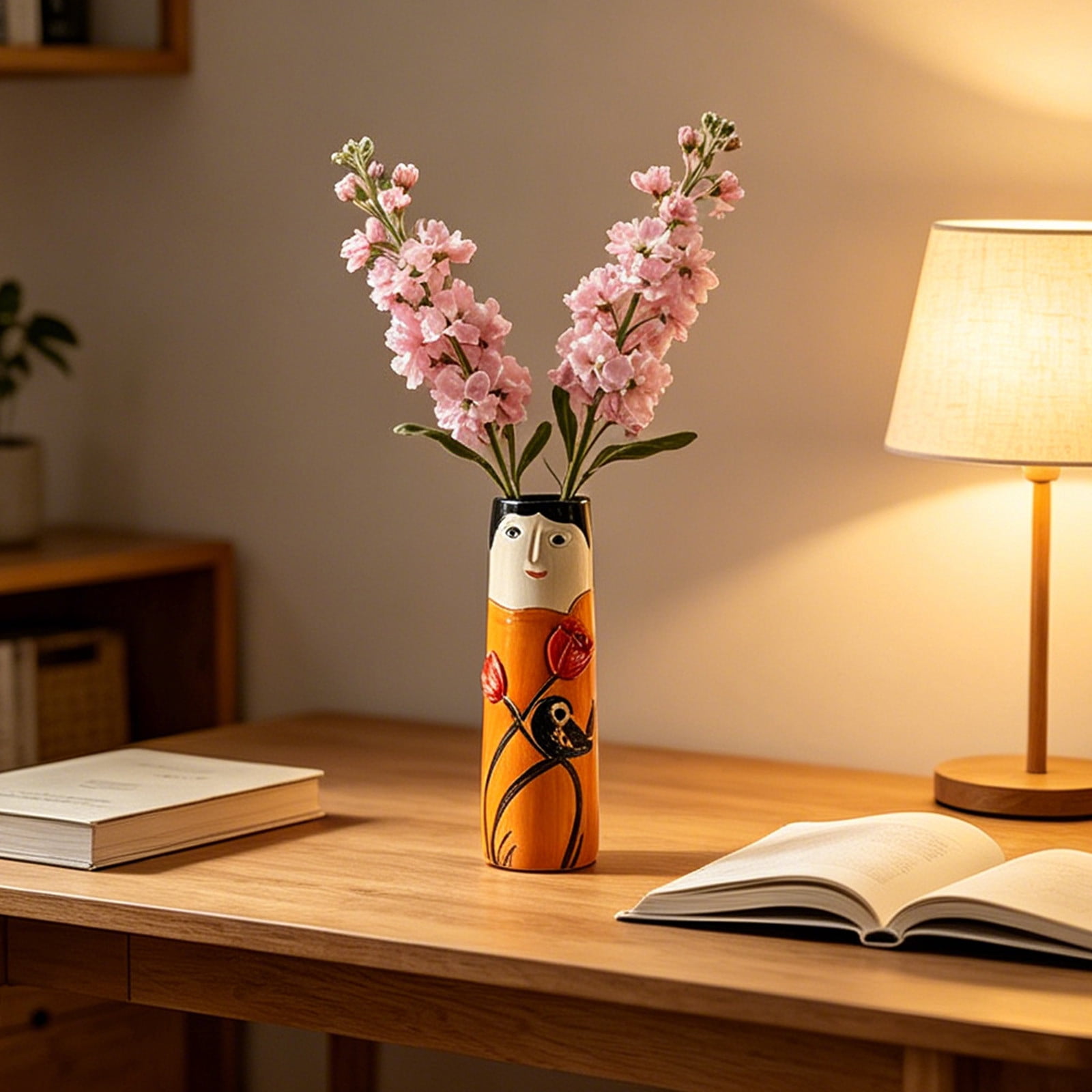 Artistic Natural Bud Shaped Decorative Flower Vase, Smooth Textured ...