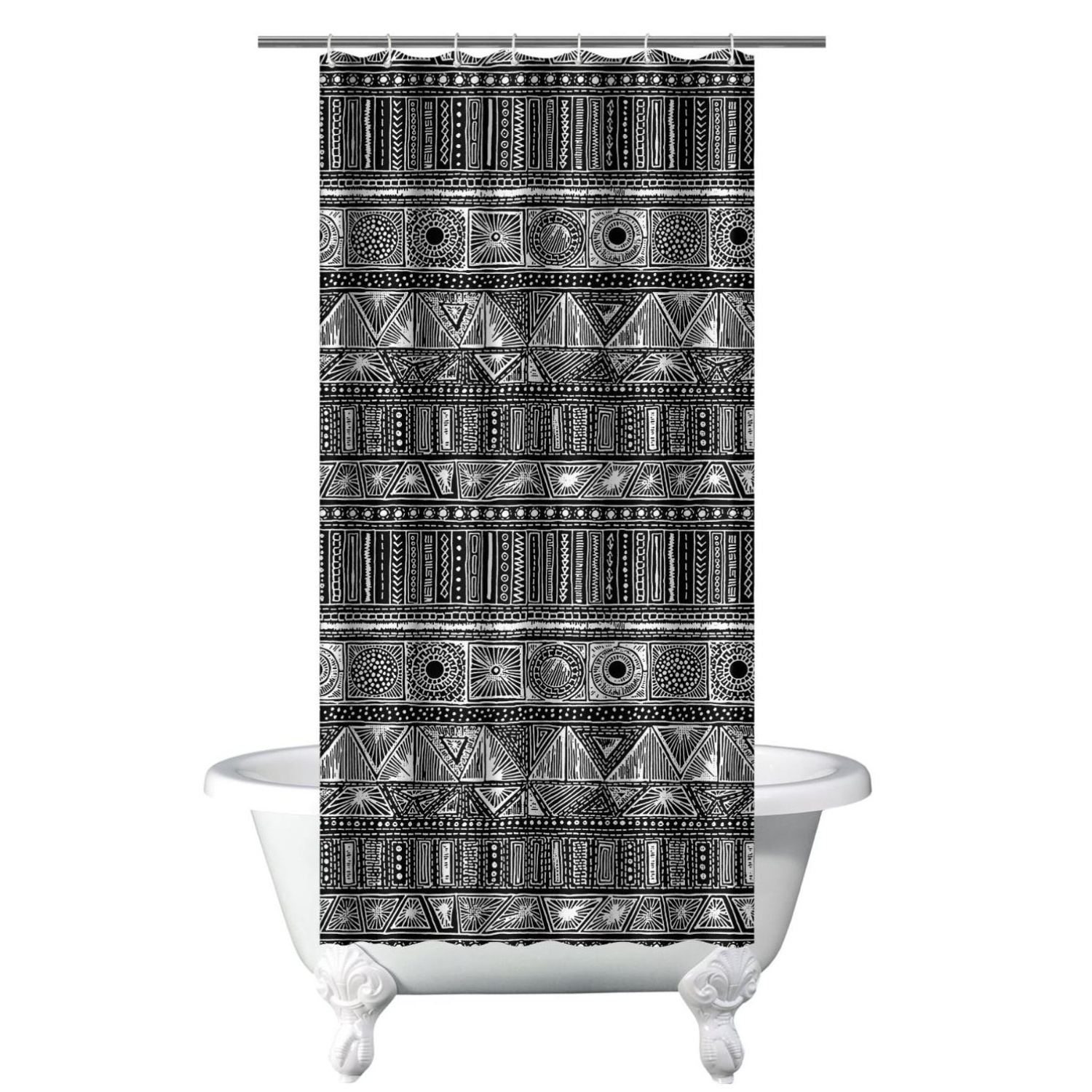 Artistic Natural Shower Curtain, Floral Aesthetic Earthy Boho Chic Bath ...