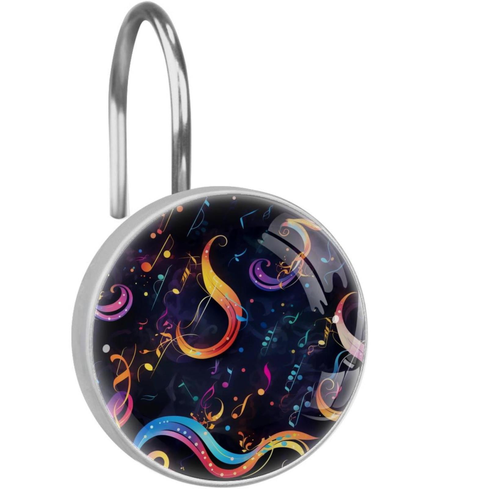 Artistic Notes Decorative Shower Curtain Hooks – Resin, Glass, and ...