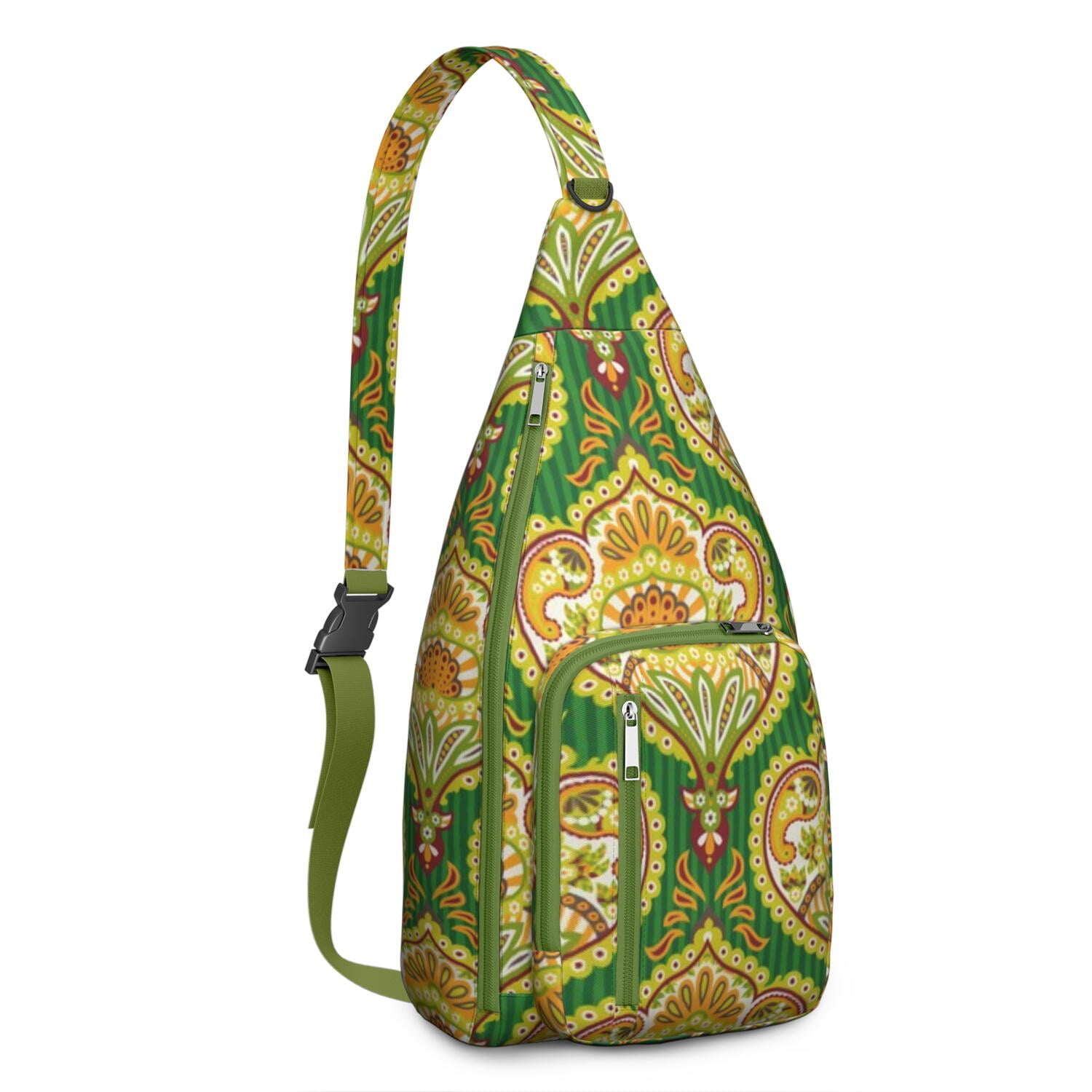 Artistic Paisley Sling Backpack - Exotic Floral Pattern Crossbody Bag ...