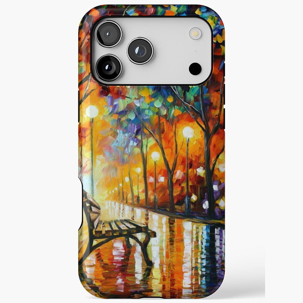Artistic Park Night Bench Serene SceneryPhone Case for iPhone 11 to 17 ...