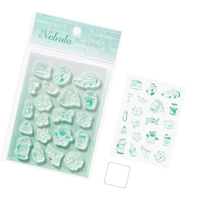 Artistic Pattern Clear Silicone Stamper With Acrylic Handle For ...