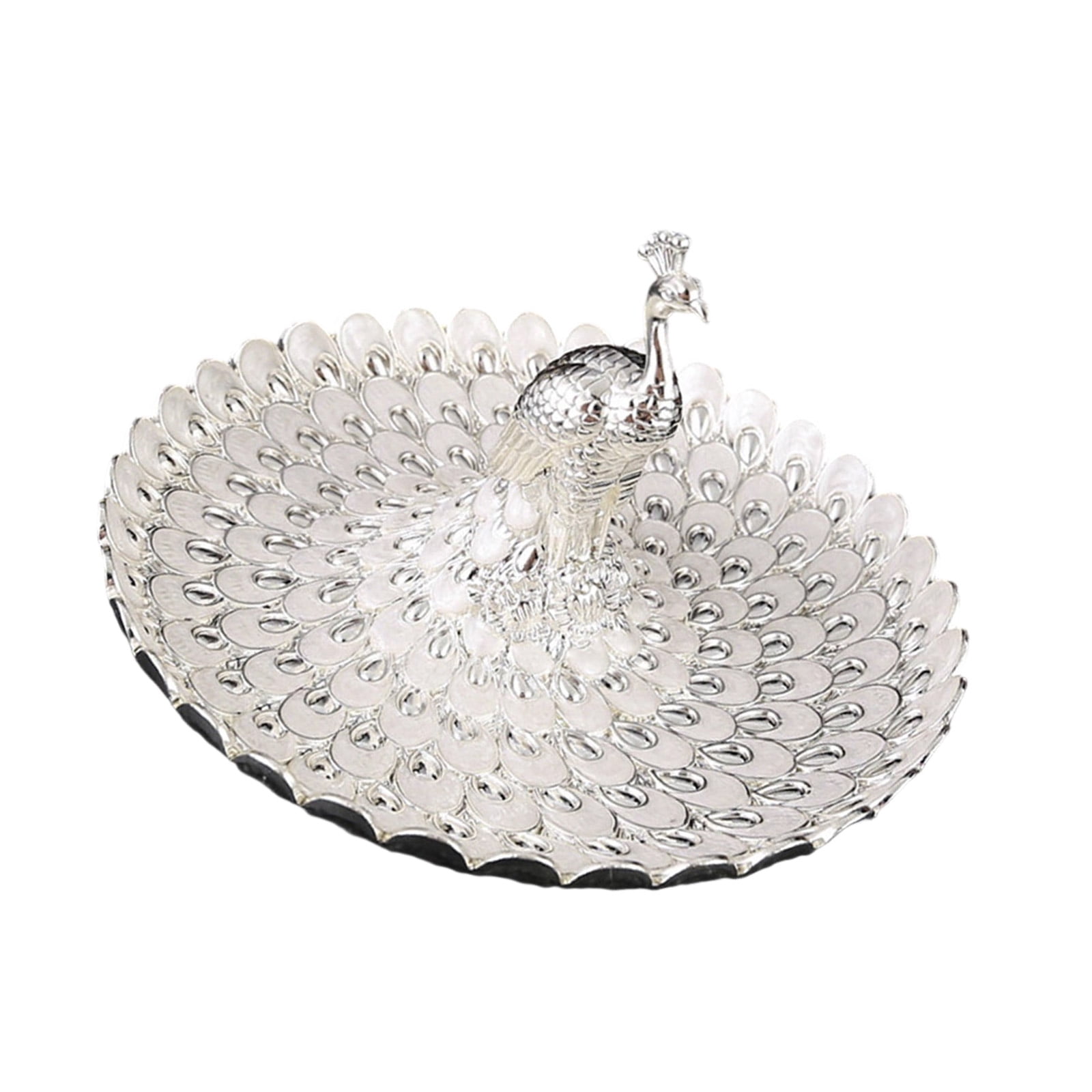 Artistic Peacocks Embossed Metal Fruit Bowl Rustproof 20cm Decorative ...