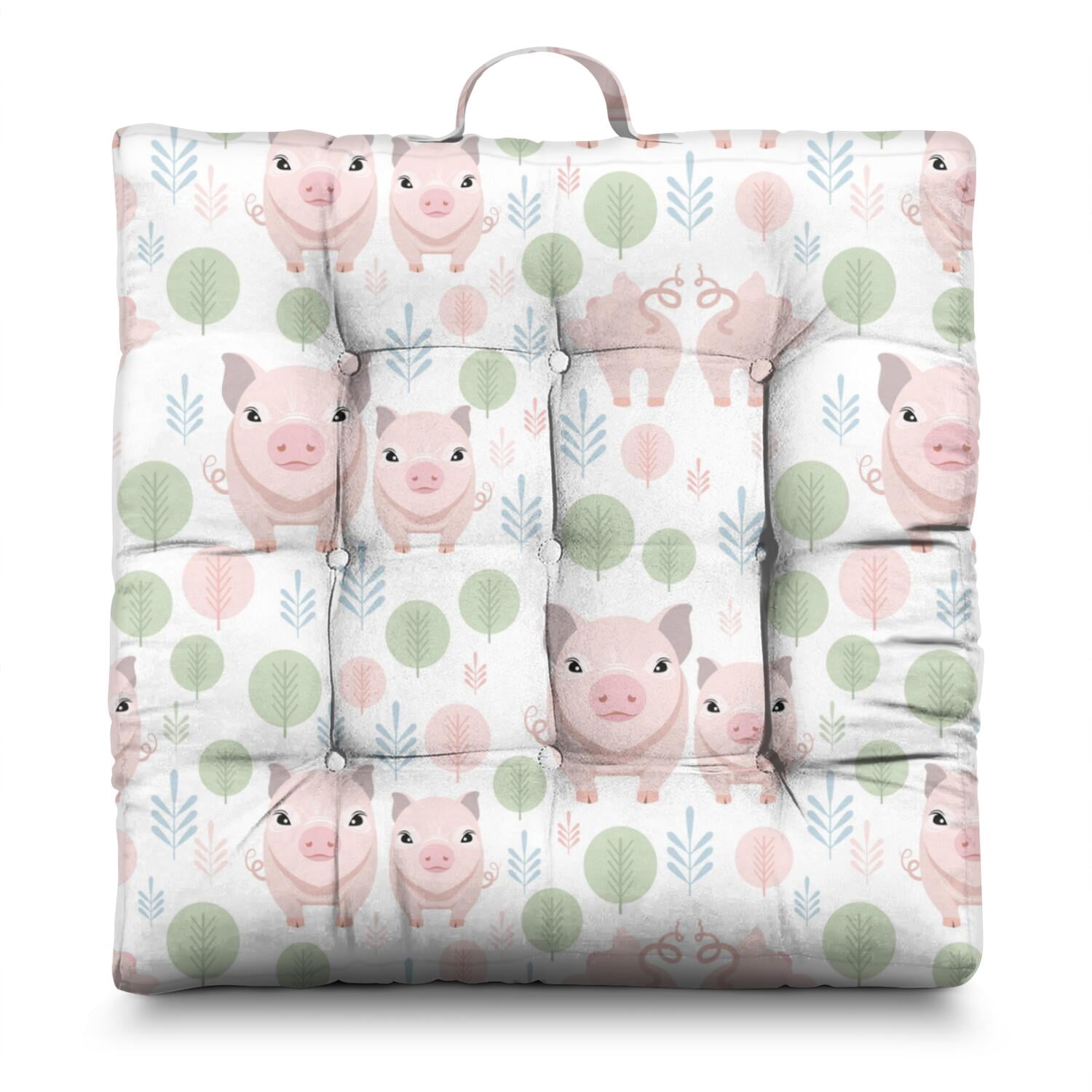 Artistic Pig Illustration Zabuton - Large Square Floor Cushion ...