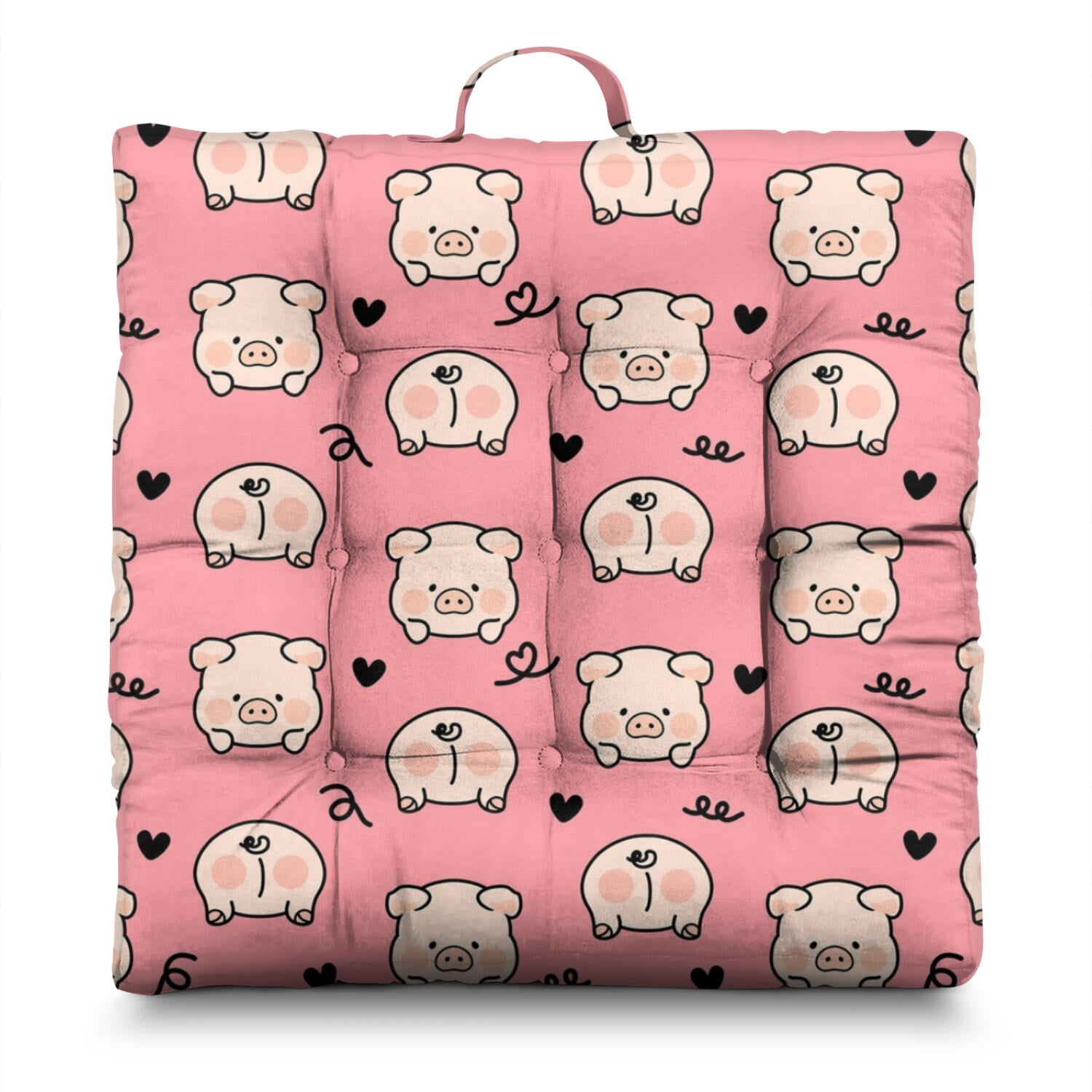 Artistic Pig Illustration Zabuton - Large Square Floor Cushion ...