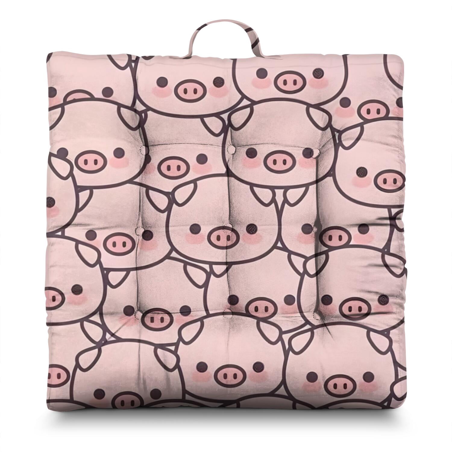 Artistic Pig Illustration Zabuton - Large Square Floor Cushion ...